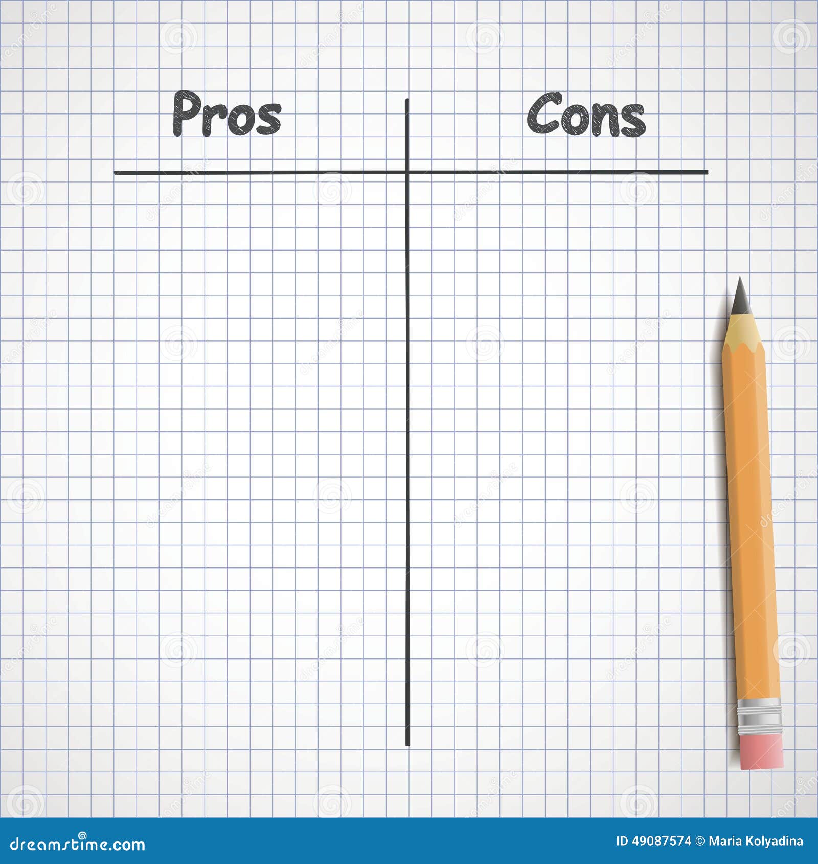 Pros - y - contra ilustración del vector. Ilustración de proyecto ...