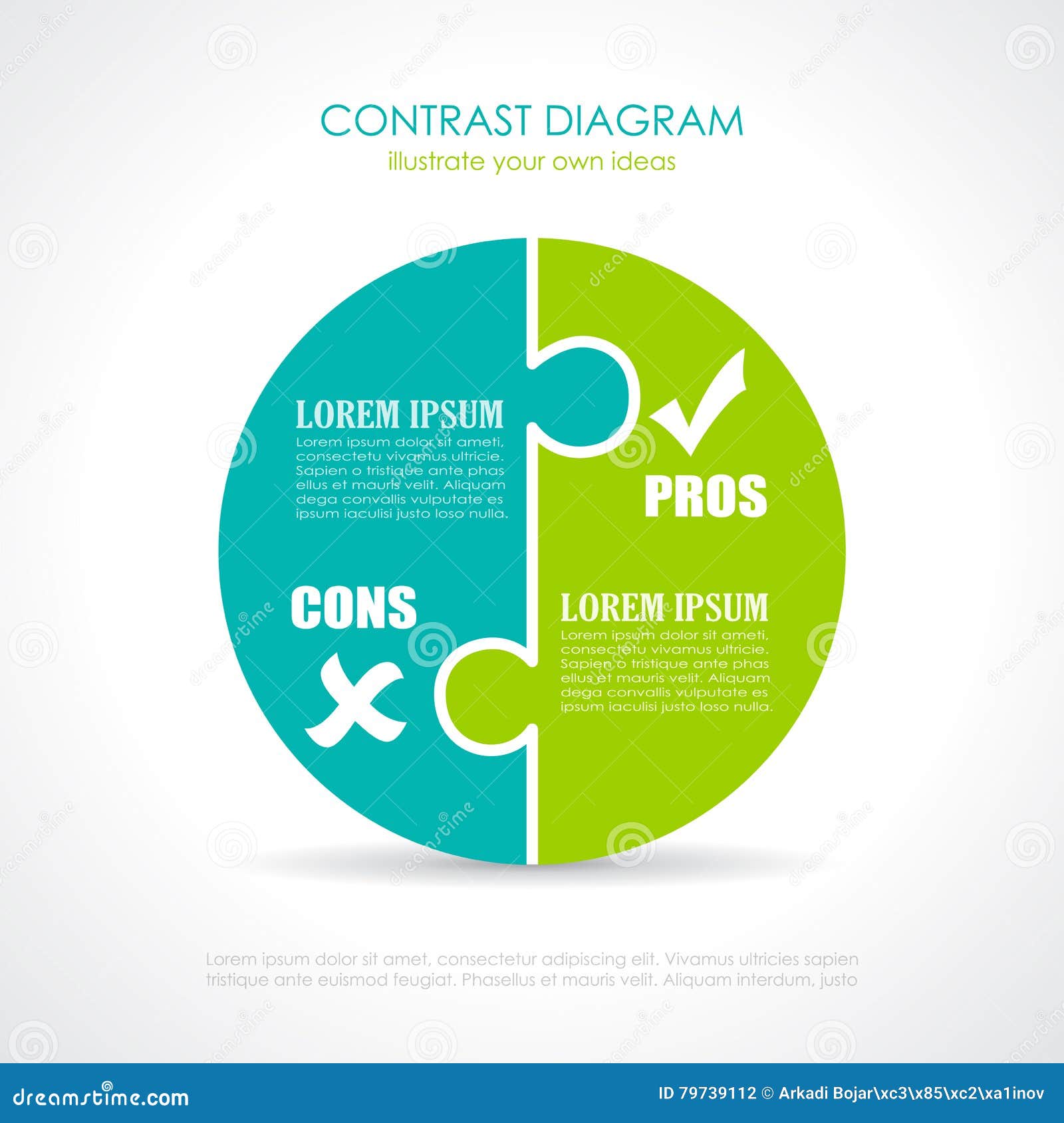 Pros - Y - Diagrama Del Contra Ilustración del Vector - Ilustración de ...