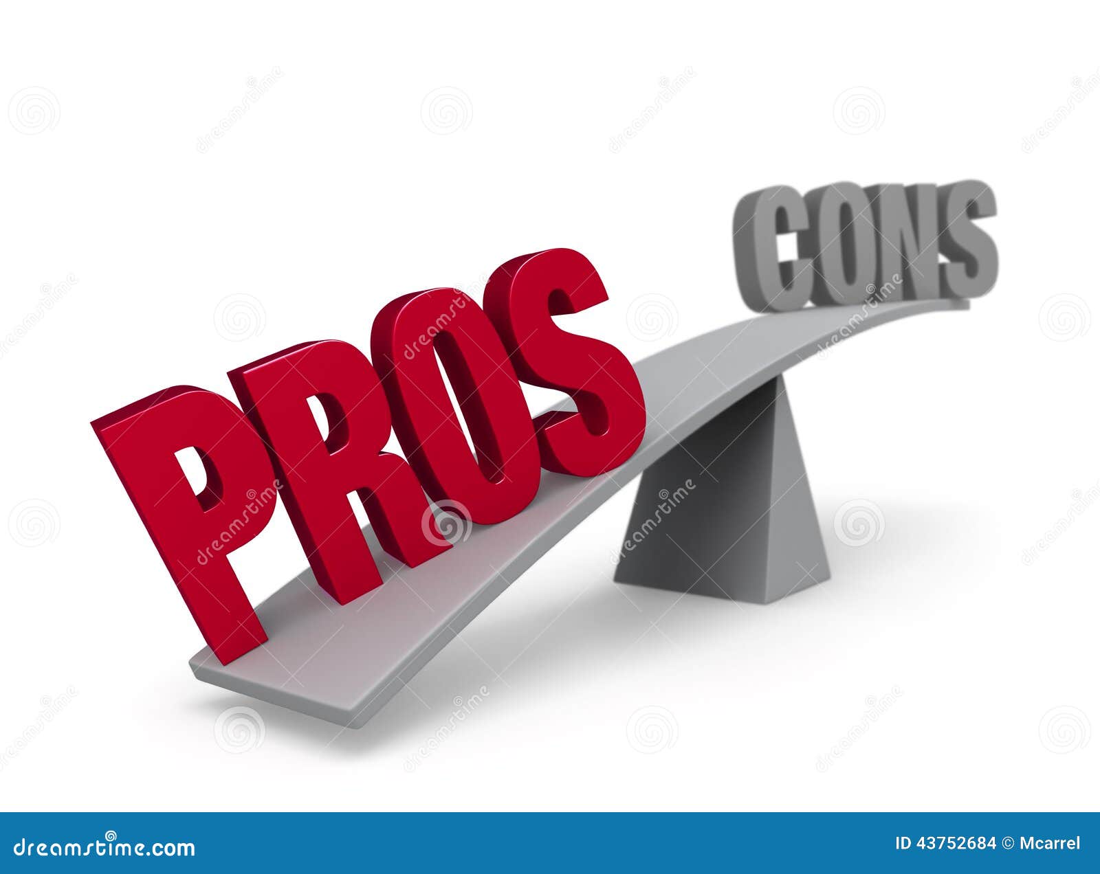 Pros Zijn Belangrijker Dan Cons. Stock Illustratie - Illustration of ...