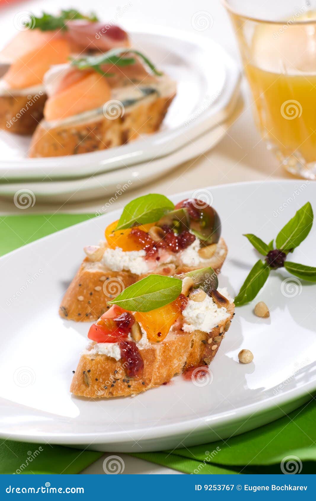 Prosciutto and Blue Cheese Canapes Stock Image - Image of hungry ...