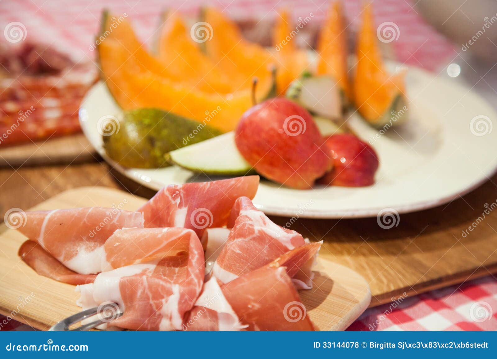Prosciutto and Fruit, Typical Tuscany. Stock Photo - Image of gourmet ...