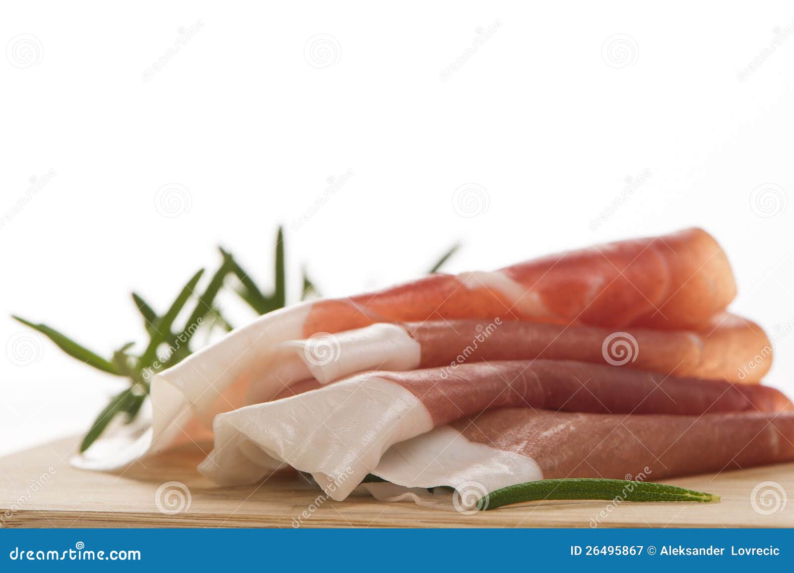 Prosciutto, Italian Cured Ham Isolated on White Stock Image - Image of ...