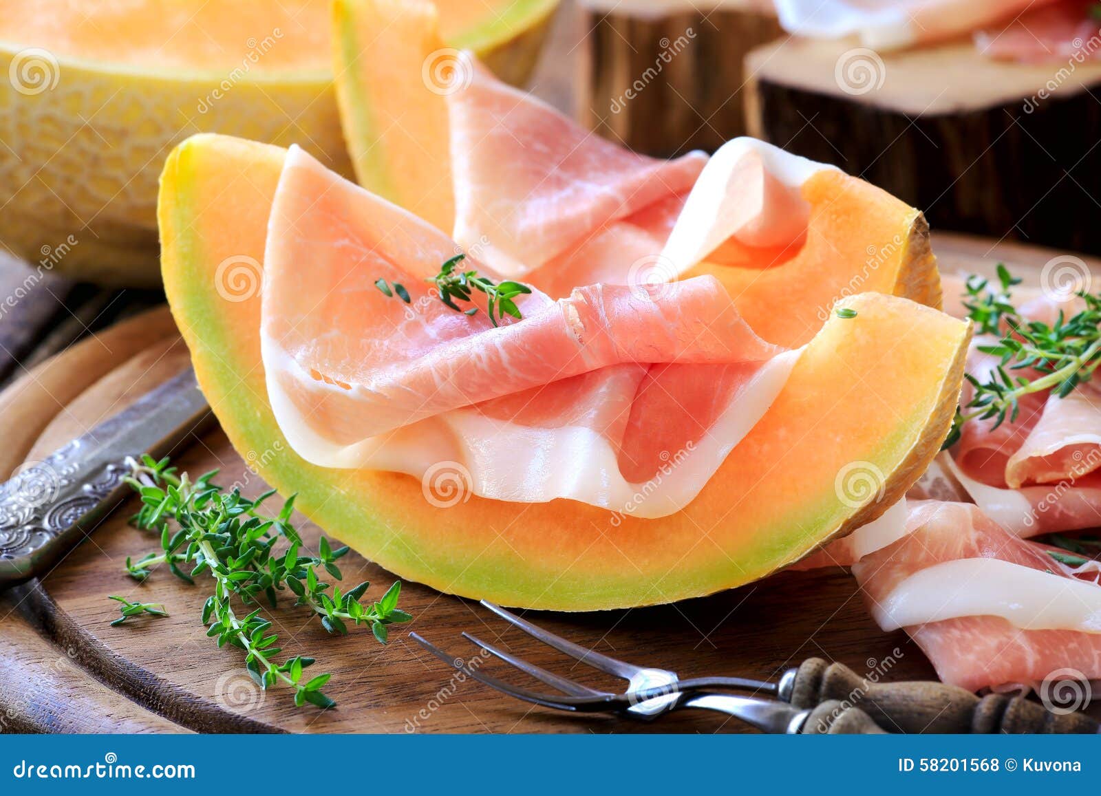 Prosciutto with melon stock photo. Image of sumer, jamon - 58201568
