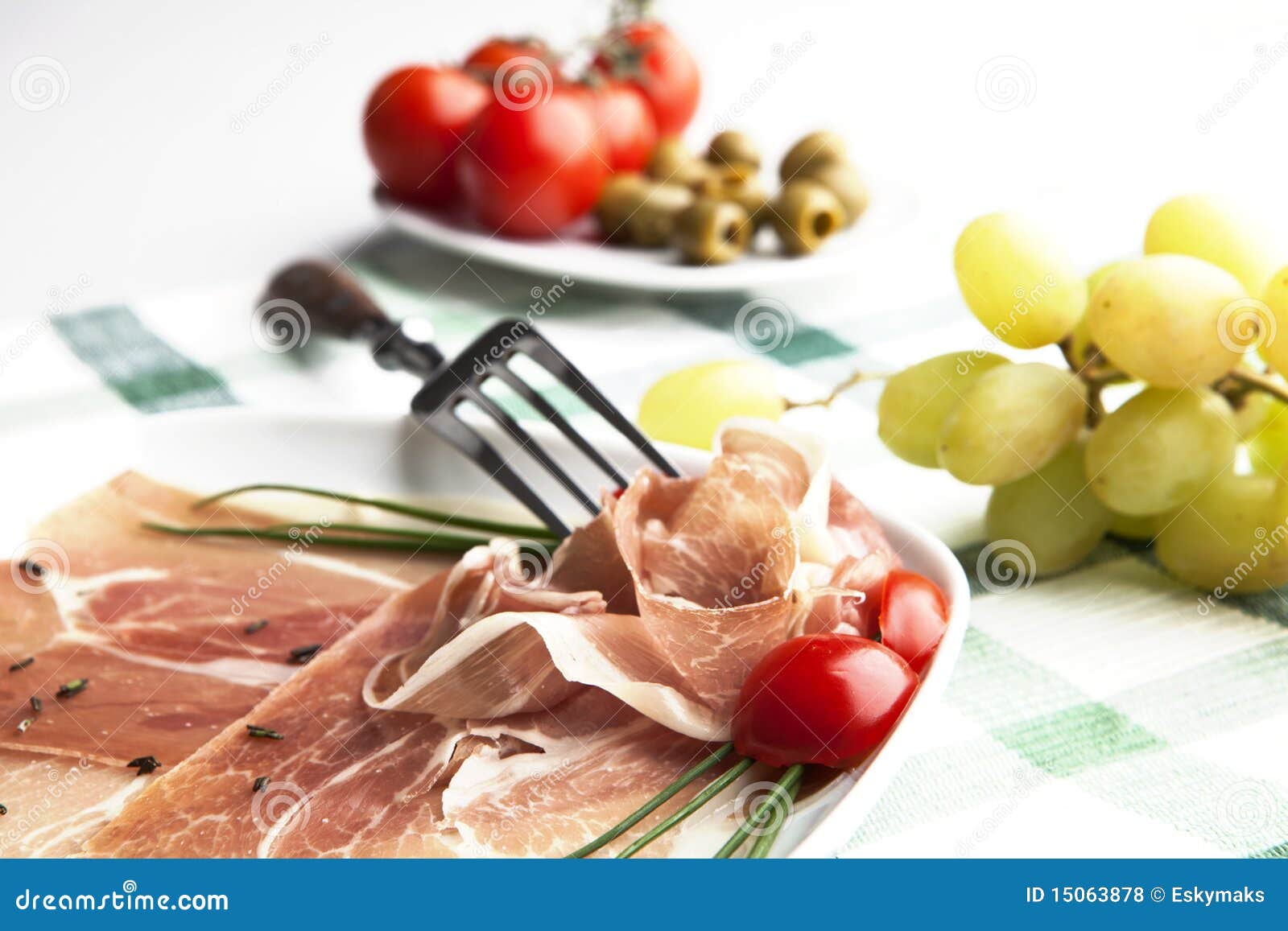Prosciutto plate stock photo. Image of smoked, appetizing - 15063878