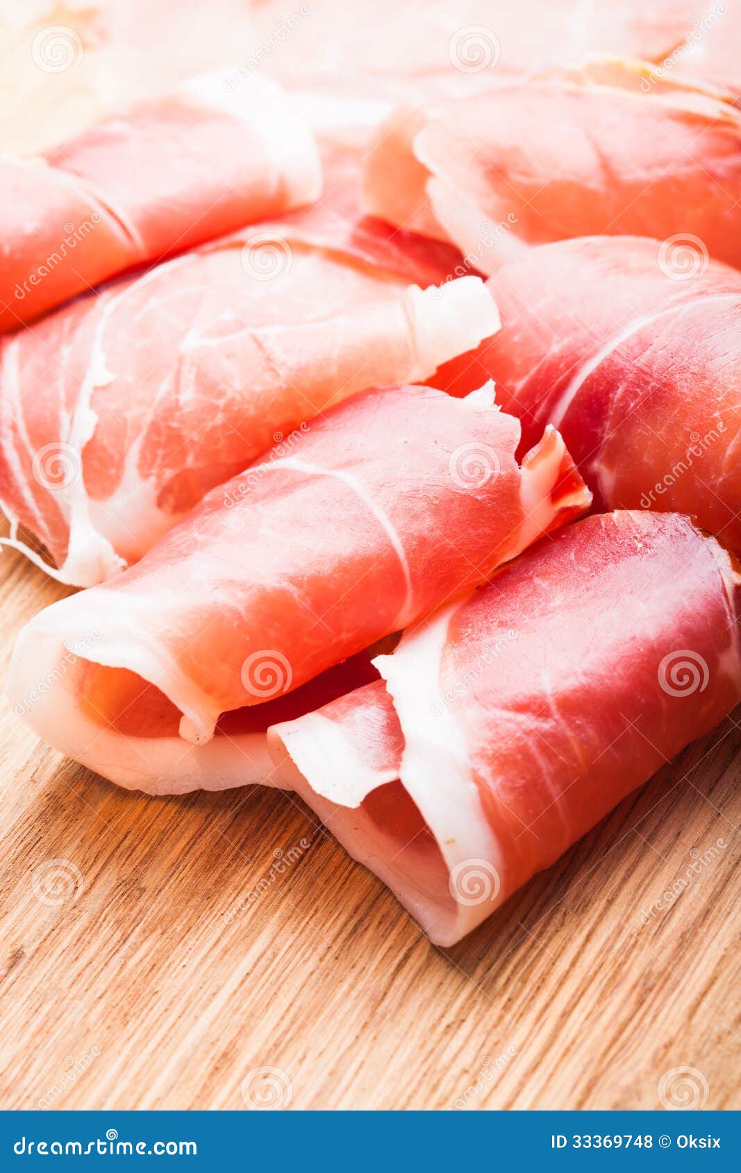 Prosciutto slices stock photo. Image of rustic, meat - 33369748