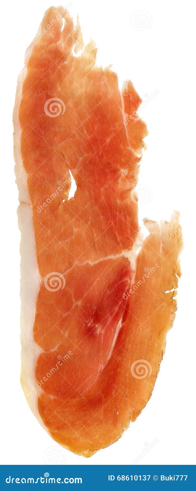 Prosciutto Smoked Pork Ham Rasher Isolated on White Background Stock ...