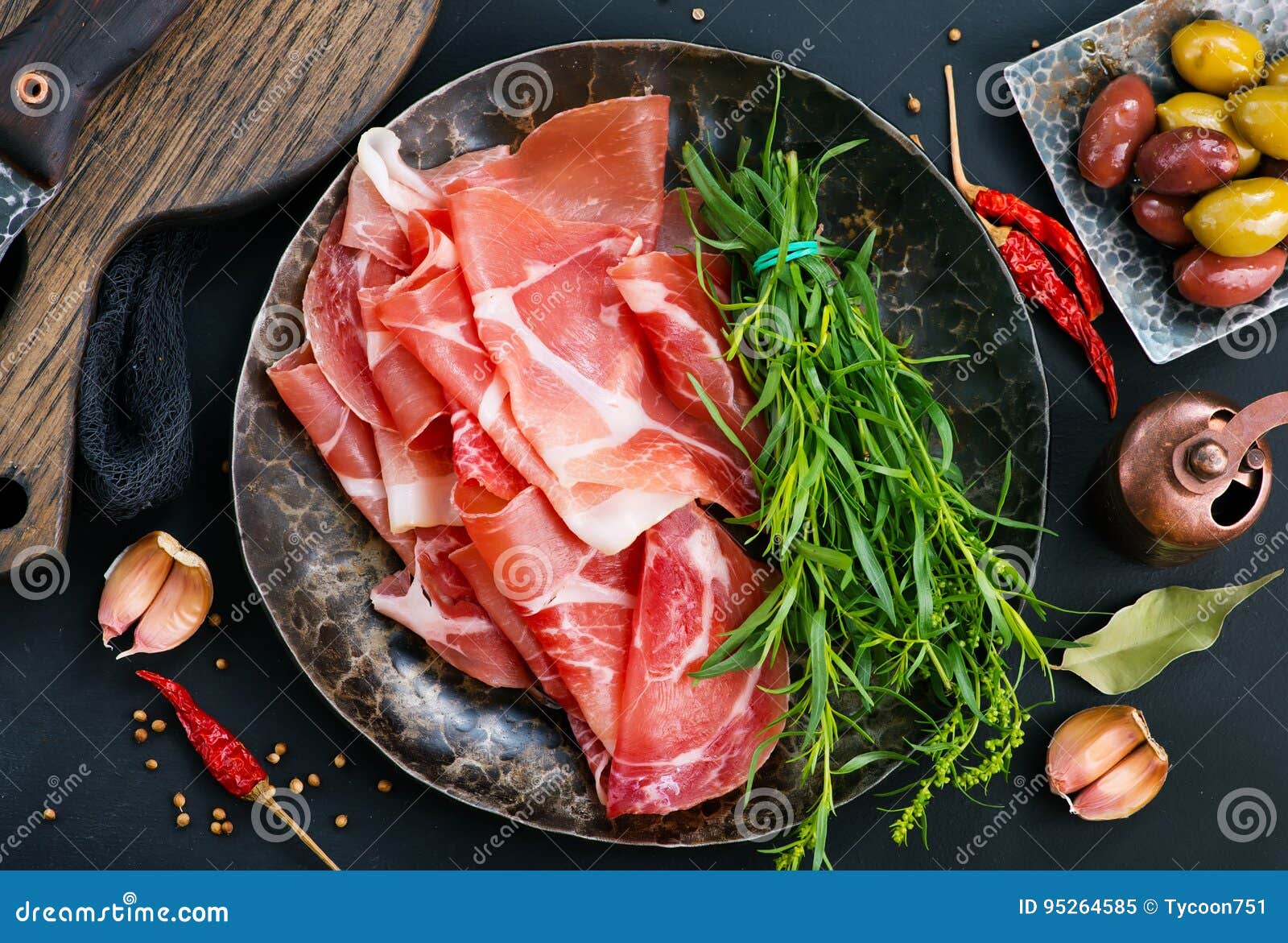 Prosciutto stock image. Image of pink, delicious, meat - 95264585