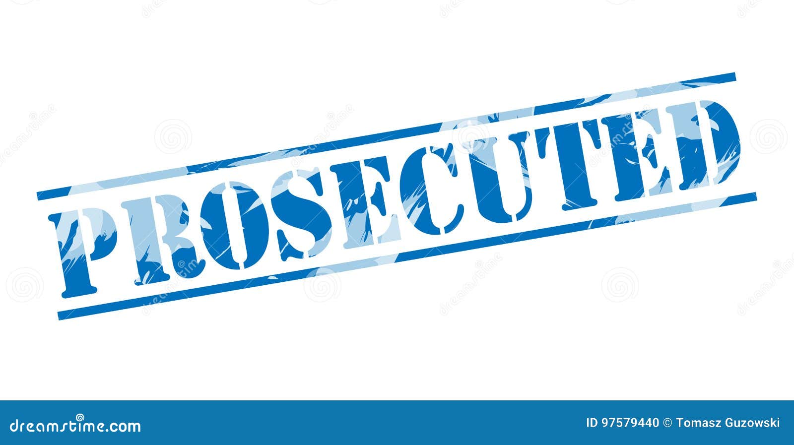 Prosecuted blue stamp stock illustration. Illustration of frame - 97579440