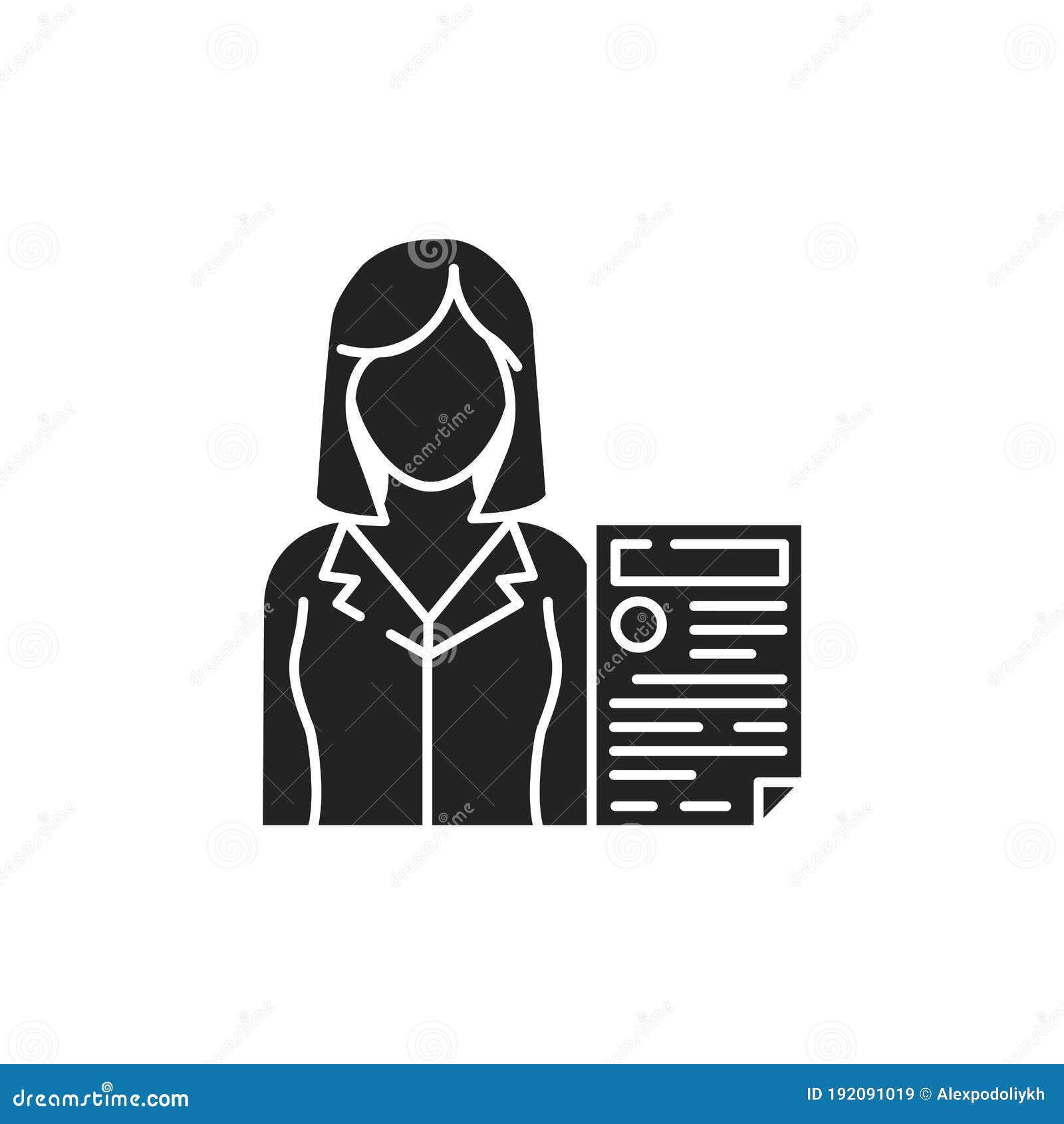 Prosecutor with Document Glyph Black Icon. Courthouse Concept. Law and ...