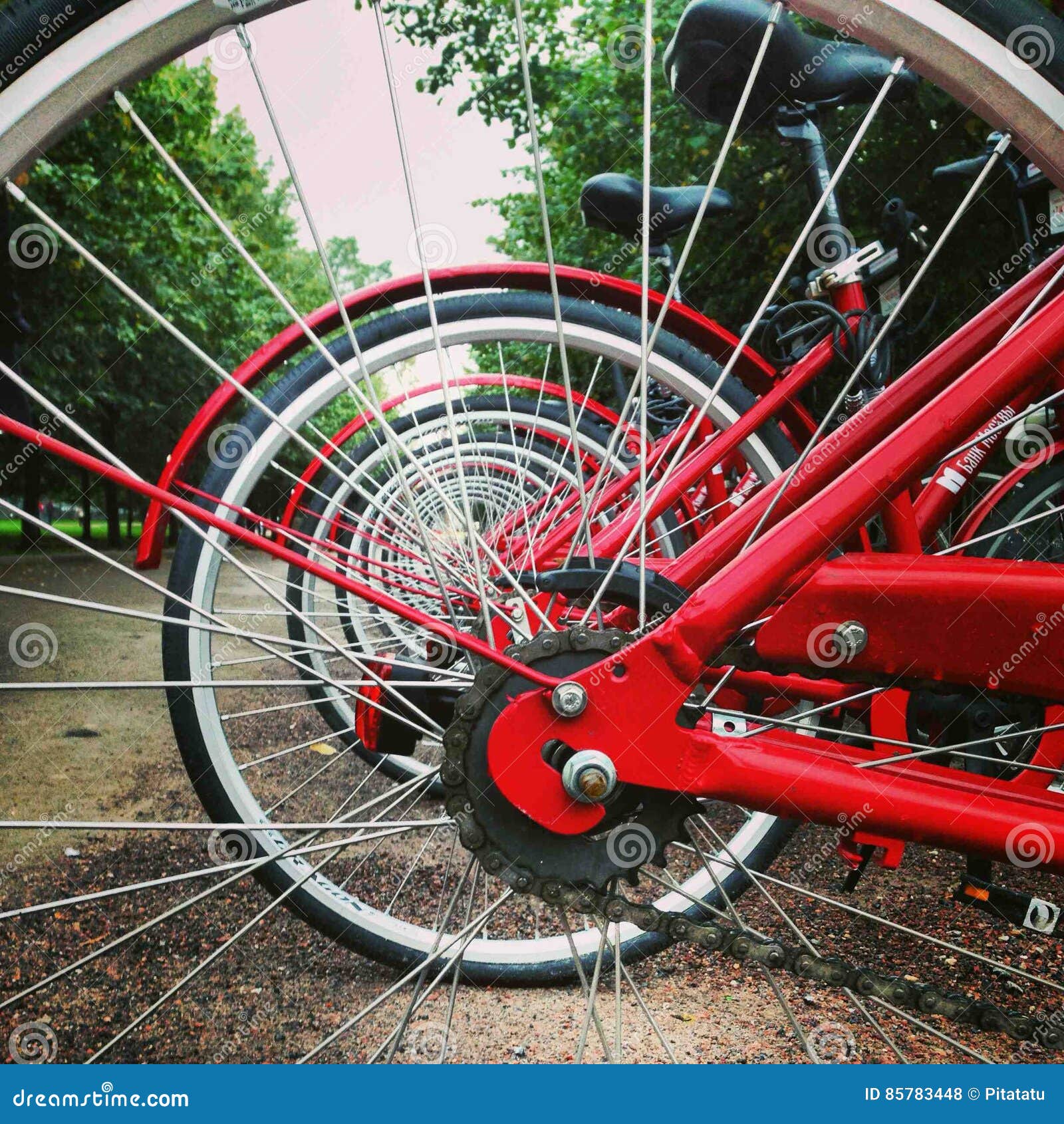The Prospect of Red Bicycle Wheels. Editorial Stock Photo - Image of ...
