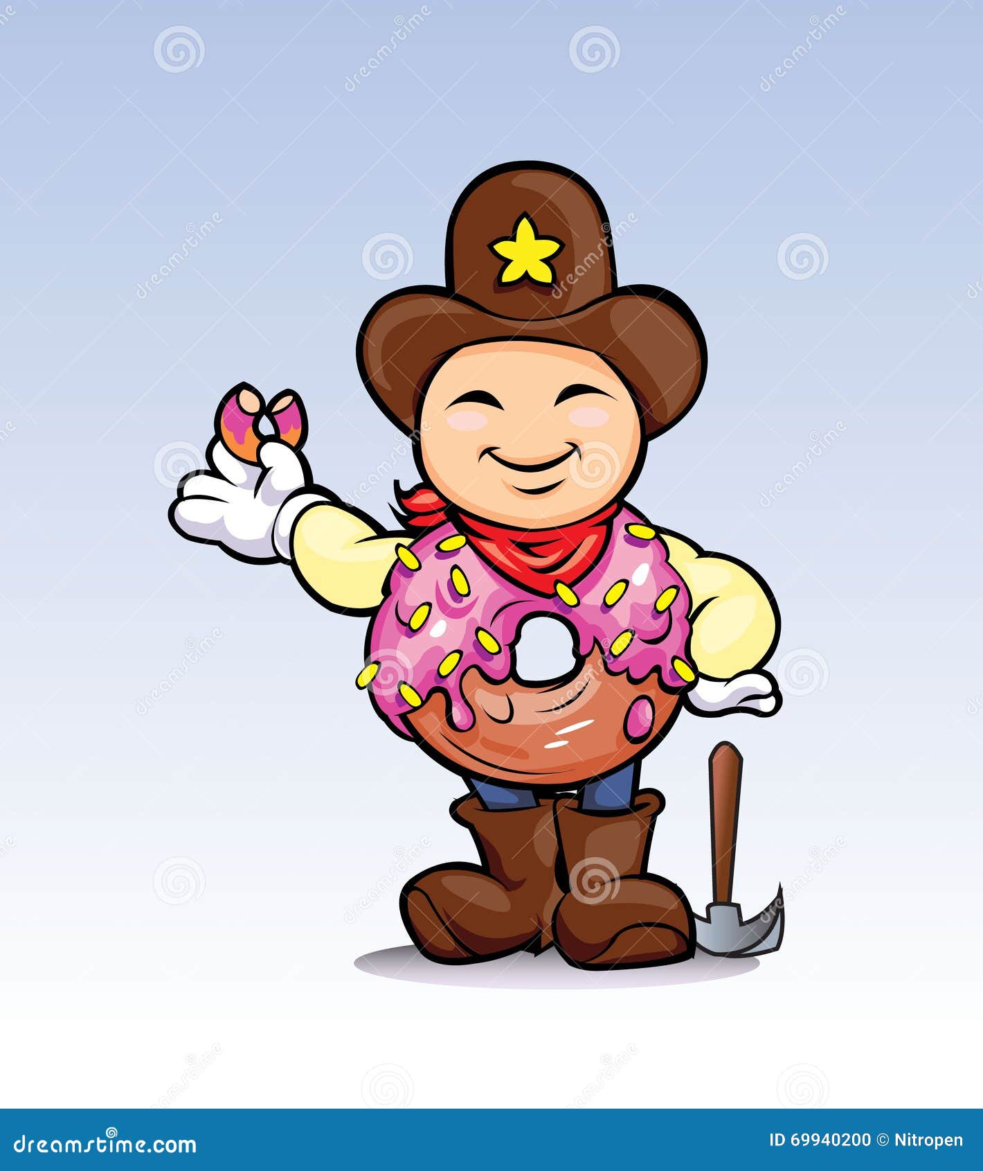 Cartoon Prospector With Gold Nugget And Pickaxe Vector Illustration ...