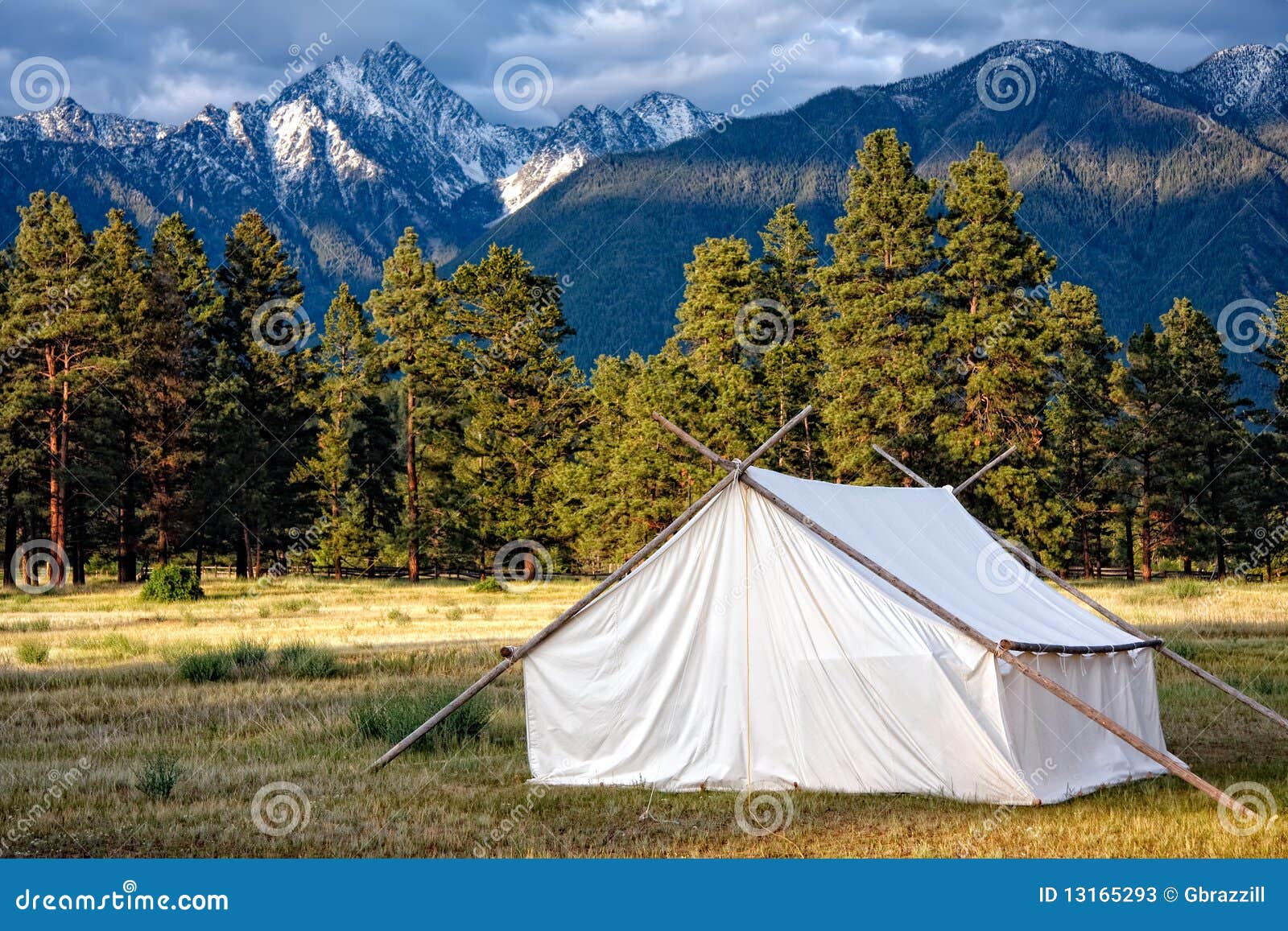 Prospectors Tent and Mountain View Stock Image - Image of mining, east ...