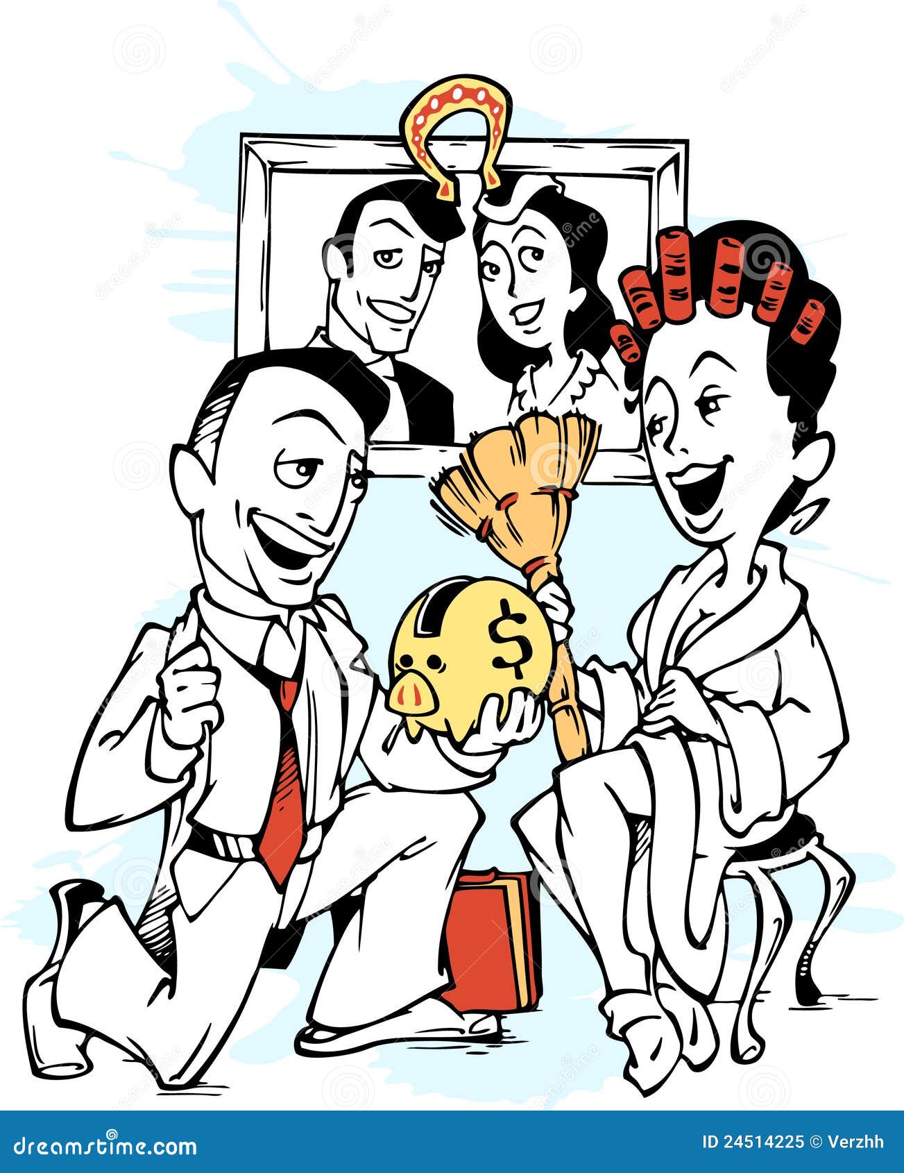 Prosperity at home stock vector. Illustration of people - 24514225