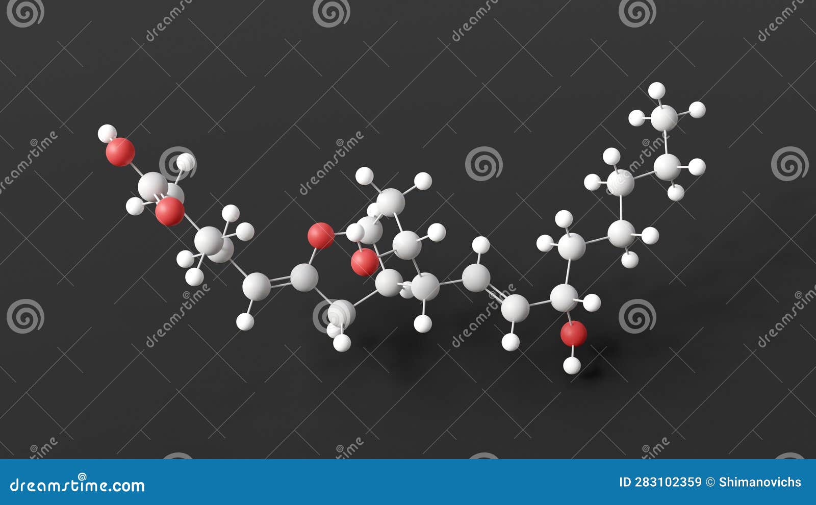 Prostacyclin Molecule, Molecular Structure, Prostaglandin I2, Ball And ...