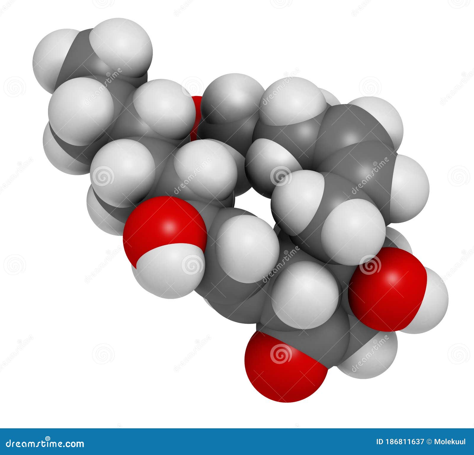 Prostaglandin D2 (PGD2) Molecule. 3D Rendering Stock Illustration ...