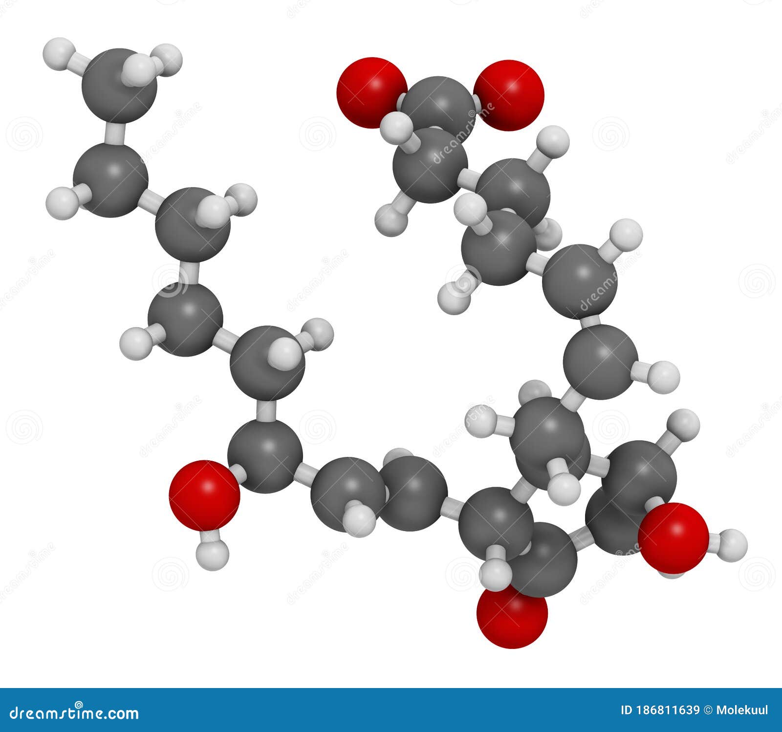 Prostaglandin D2 (PGD2) Molecule. 3D Rendering Stock Illustration ...