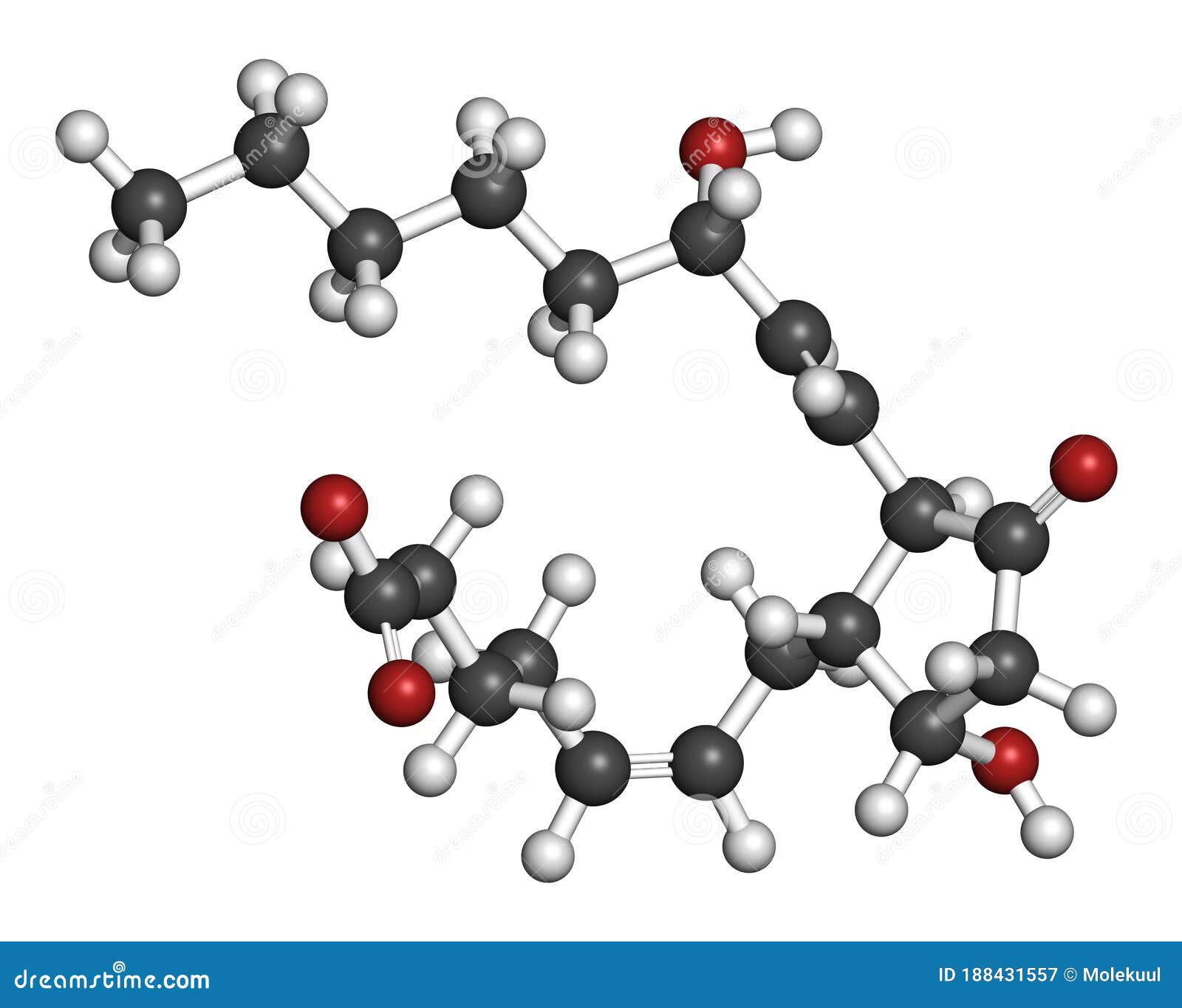 Prostaglandin D2 (PGD2) Molecule. 3D Rendering Stock Illustration ...