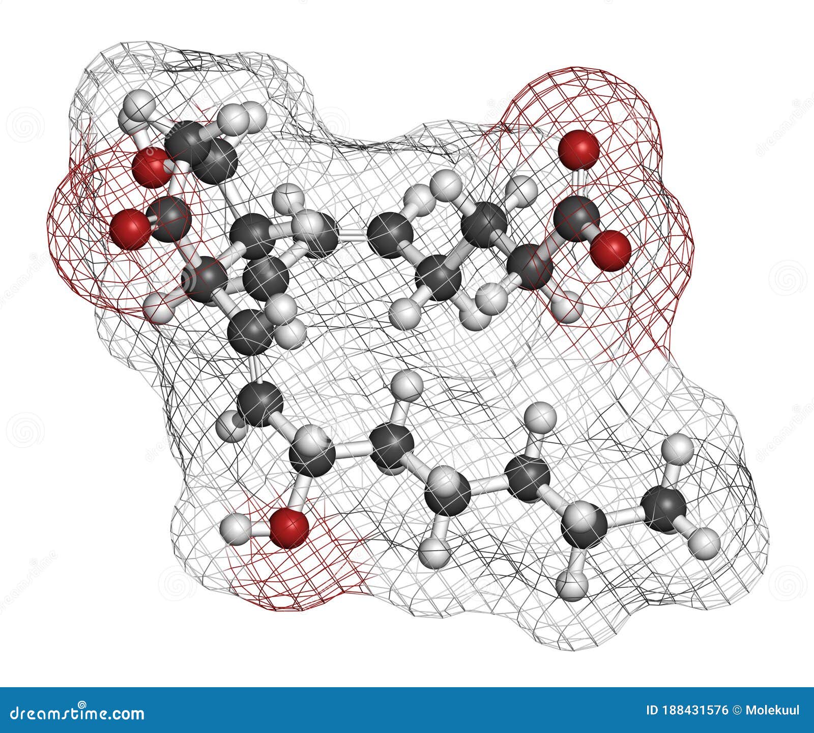 Prostaglandin D2 (PGD2) Molecule. 3D Rendering Stock Illustration ...