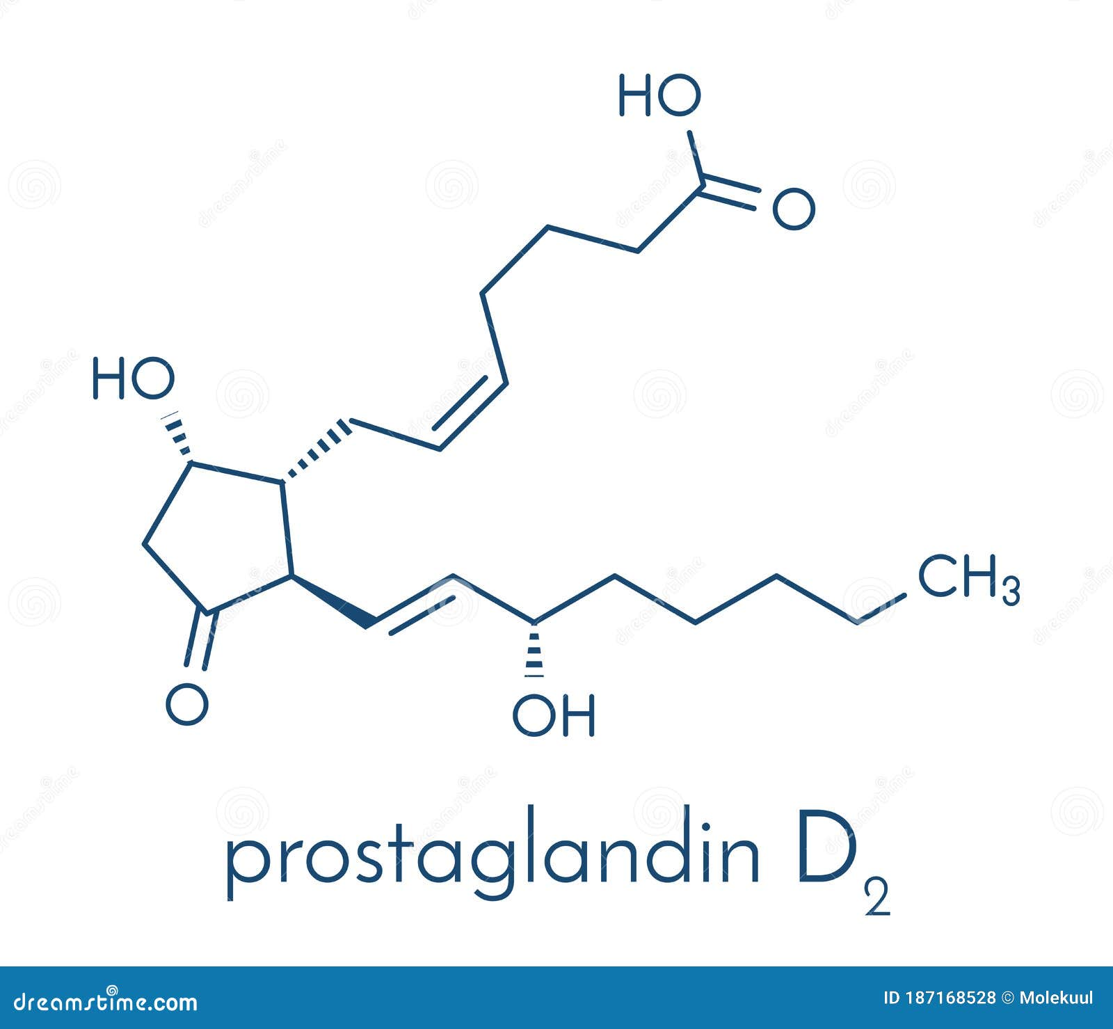 Prostaglandin E2 Molecule, Structural Chemical Formula, Ball-and-stick ...