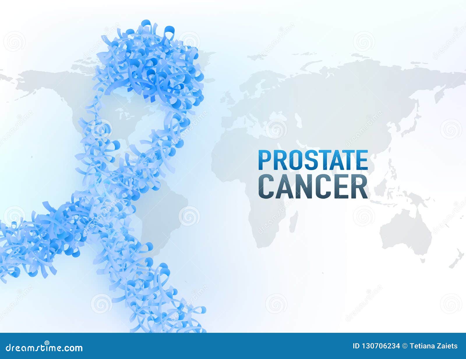 Prostate Cancer Blue Awareness Ribbon Background Men Health Poster