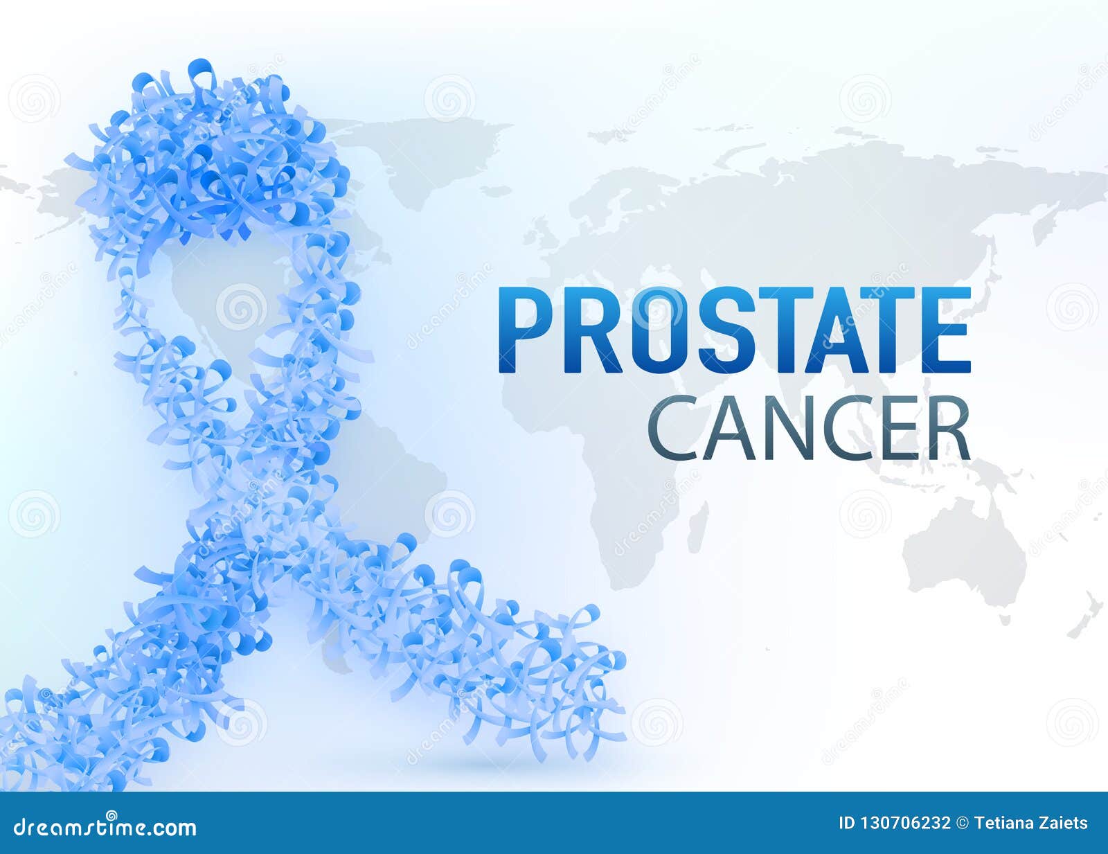 Prostate Cancer Blue Awareness Ribbon Background Men Health Poster