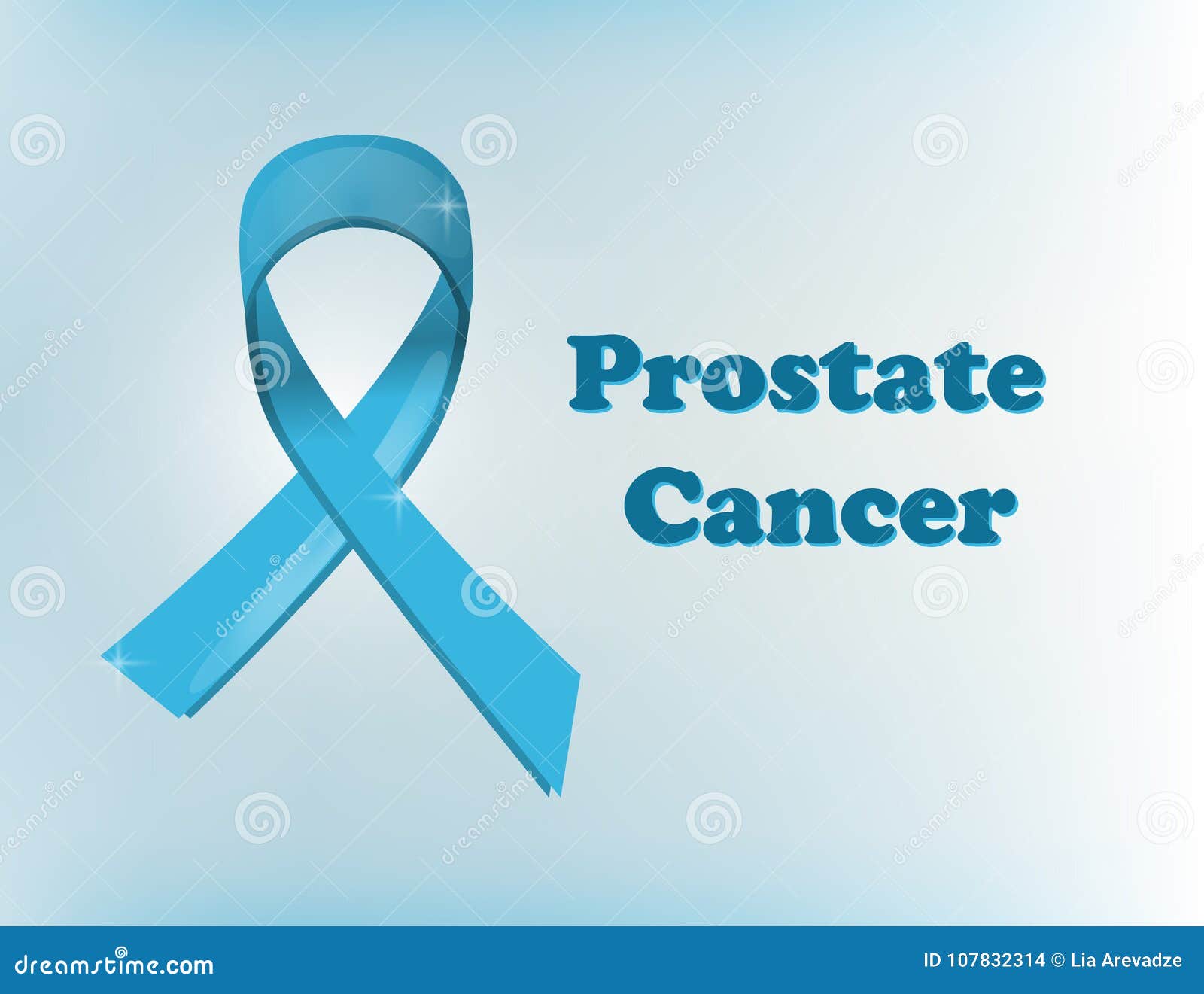 Prostate Cancer Blue Awareness Ribbon Background World Prostate Cancer