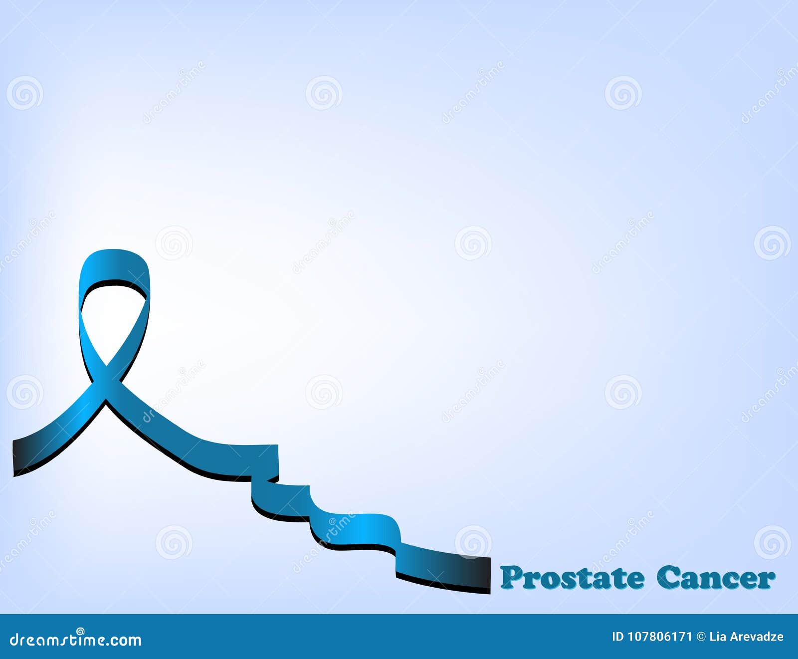 Prostate Cancer Blue Awareness Ribbon Background World Prostate Stock