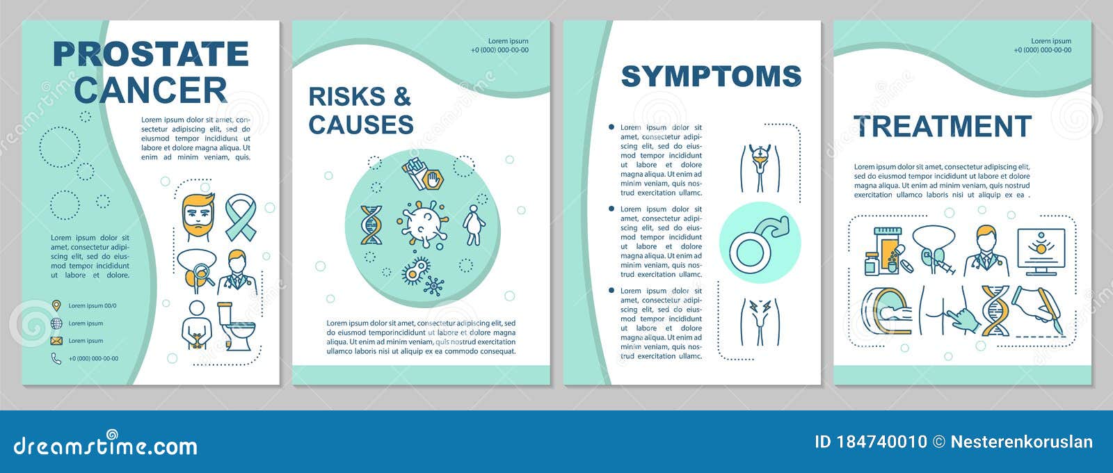 Prostate Cancer Banner Symptoms Causes Treatment Vector Signs For