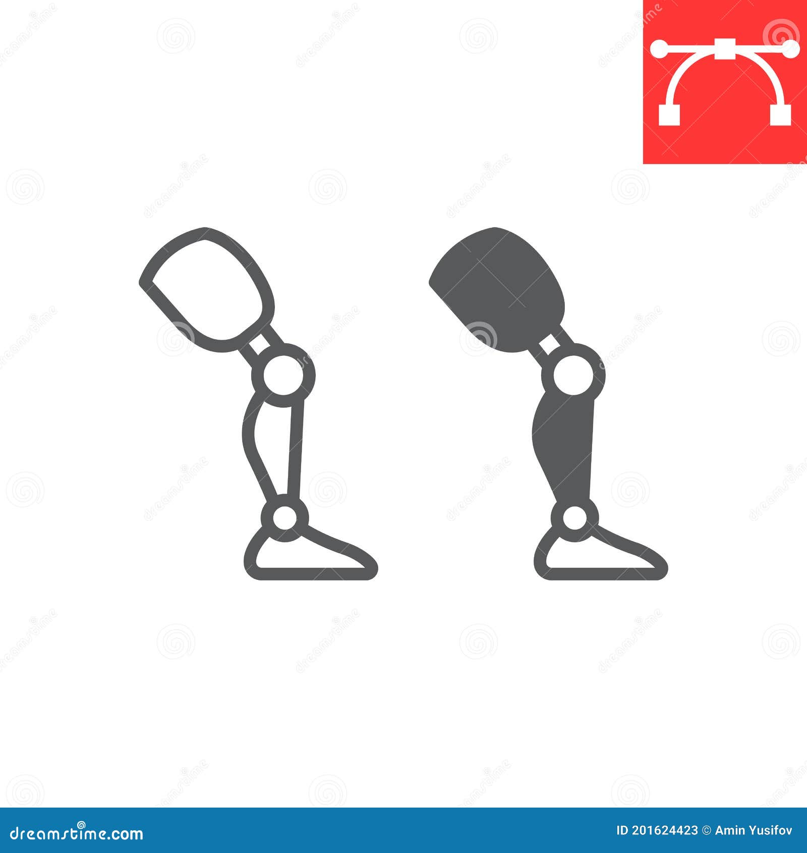 Prosthetic Leg Sign. Mandatory Blue Symbol Isolated On White, Vector ...