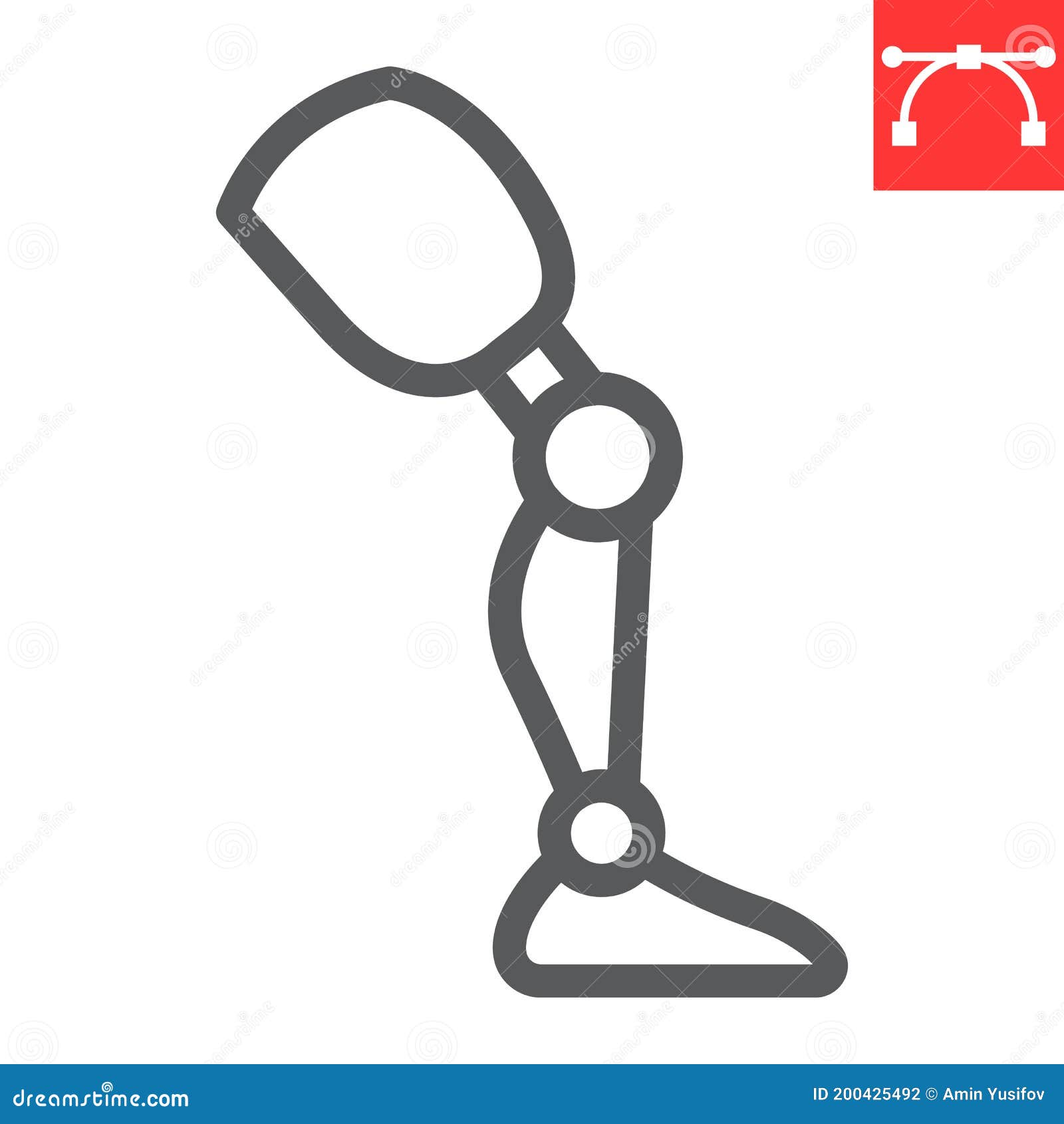 Prosthetic Leg Sign. Mandatory Blue Symbol Isolated On White, Vector ...