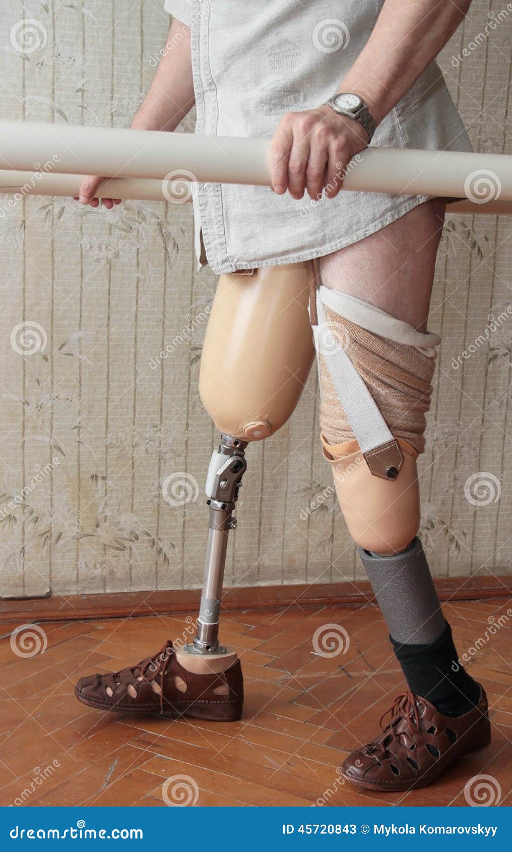 Male Prosthesis Wearer Undergoing Rehabilitation Royalty-Free Stock ...