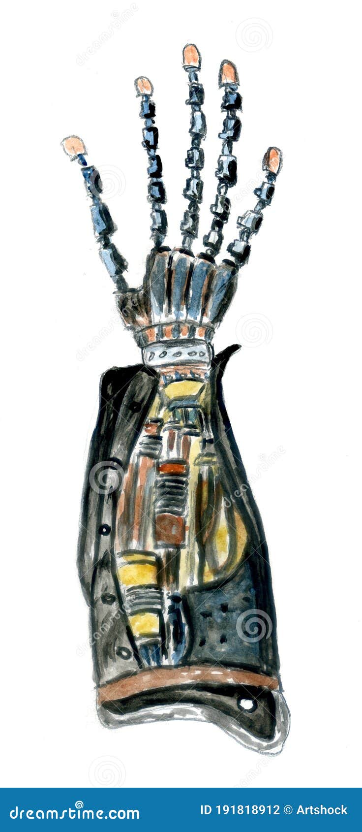 Prosthetic arm sketch stock illustration. Illustration of science ...