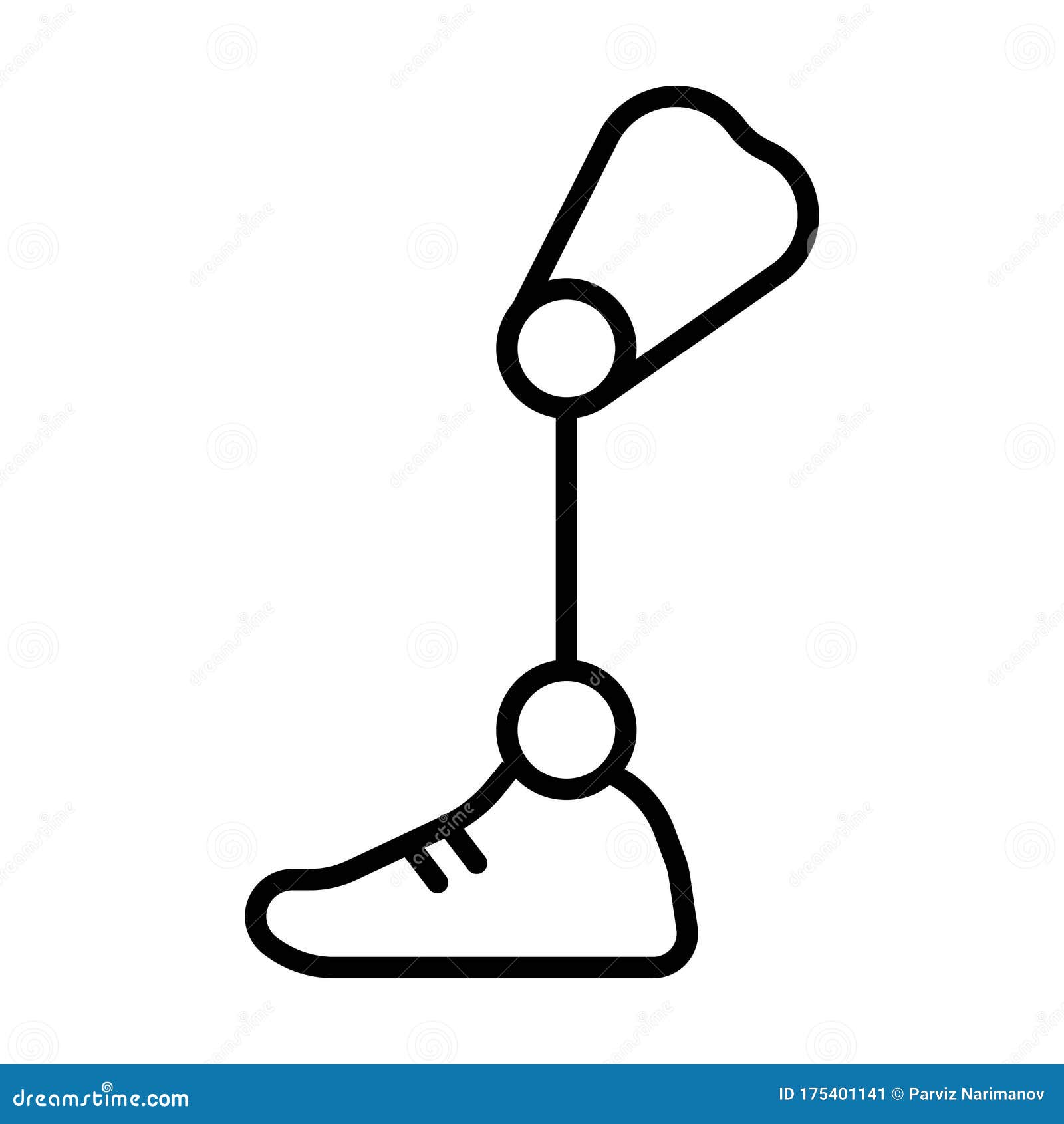 Prosthetic Leg Icon Set. Modern Exoskeleton Prosthetic Leg Mechanism ...