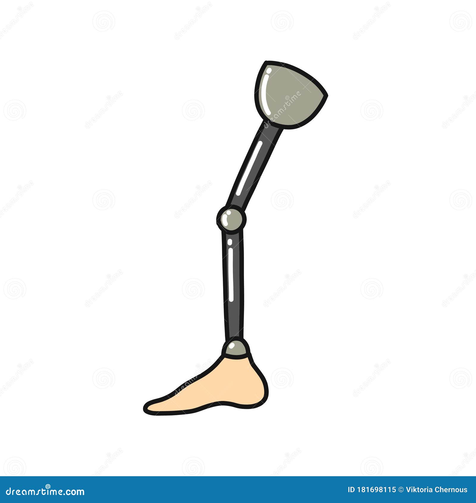 Prosthetic Leg Doodle Icon, Vector Illustration Stock Illustration ...