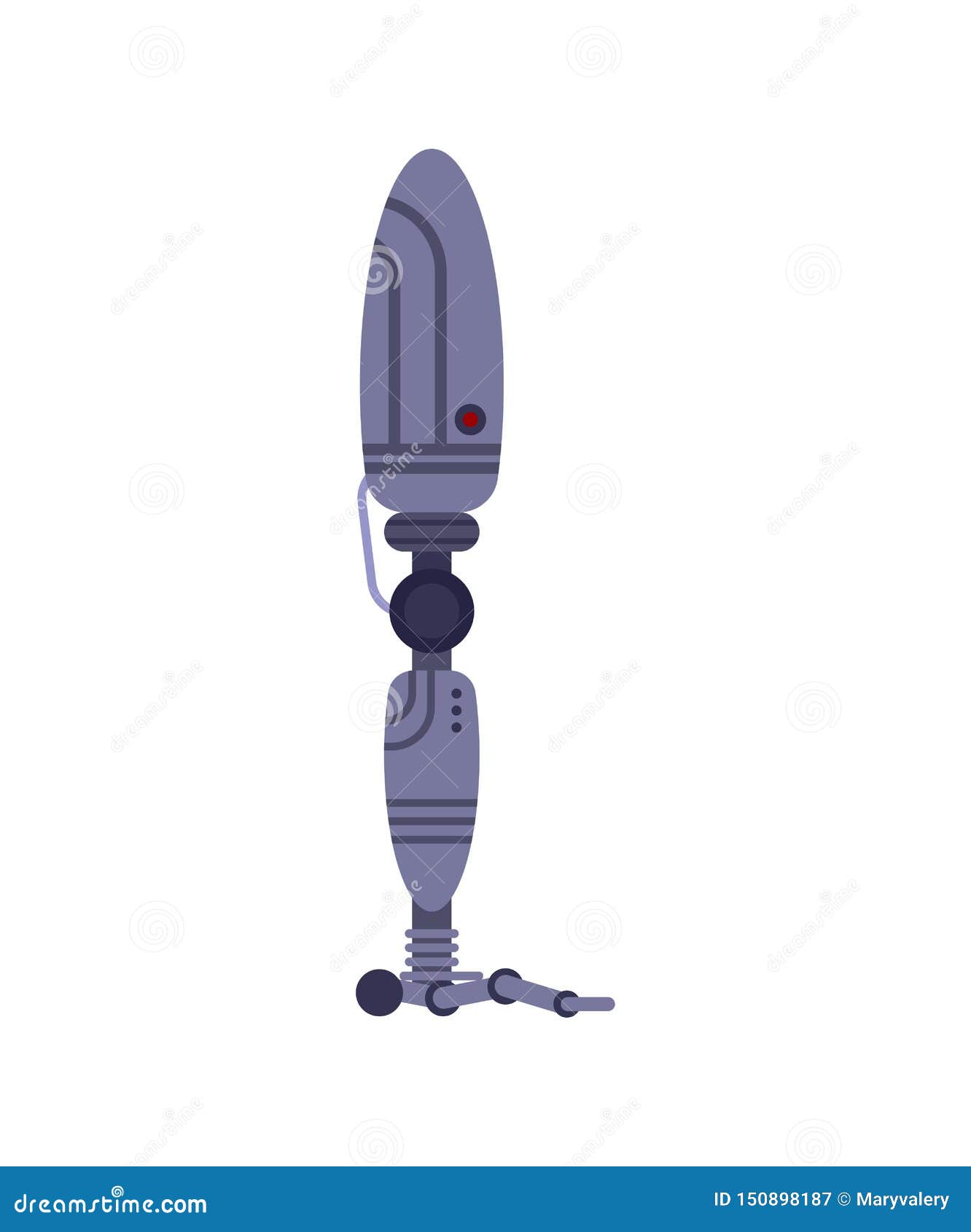 Prosthetic Leg Isolated. Mechanical Artificial Limb. Vector ...