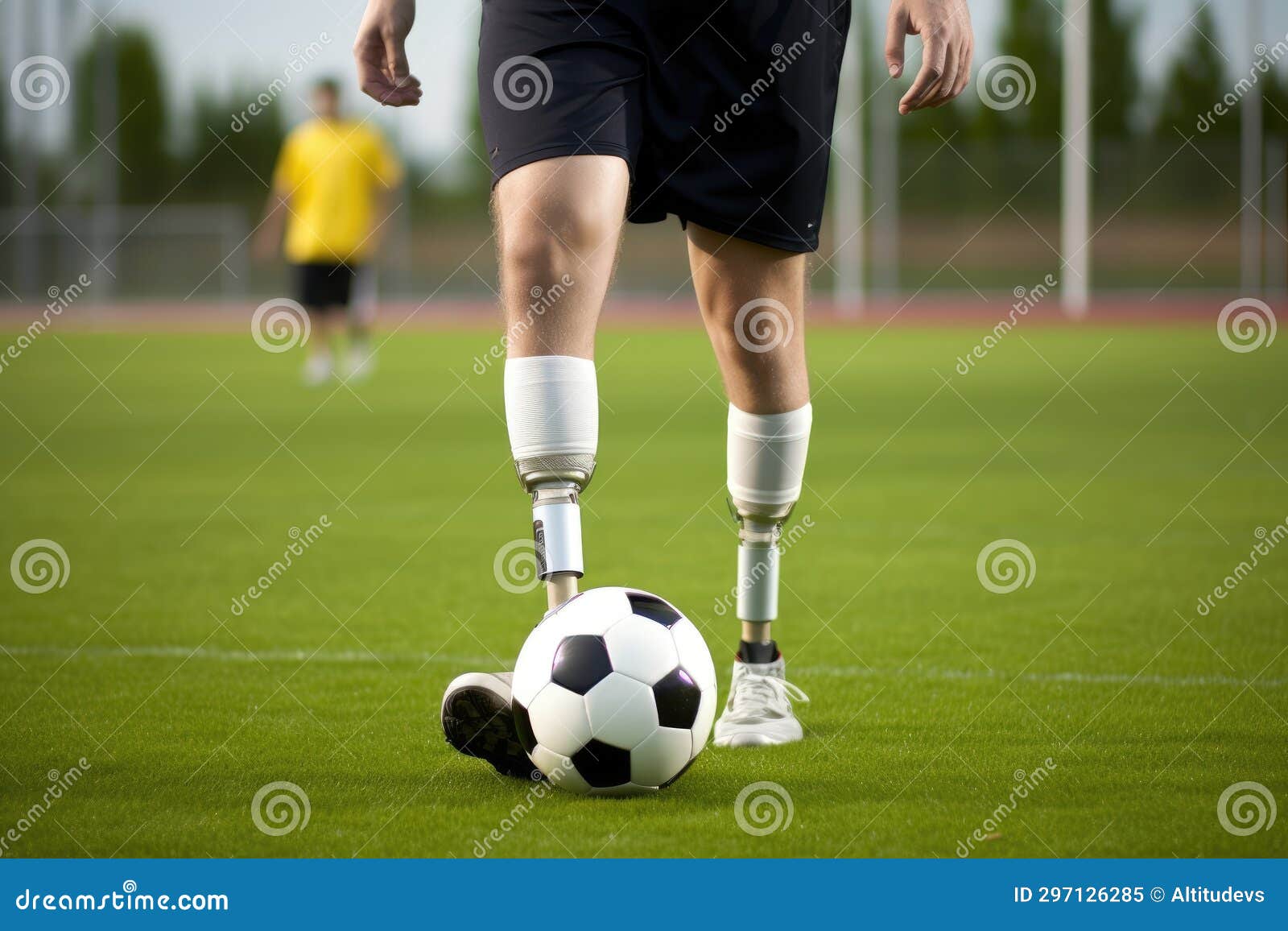 A Prosthetic Leg Standing by a Soccer Ball Stock Image - Image of limb ...