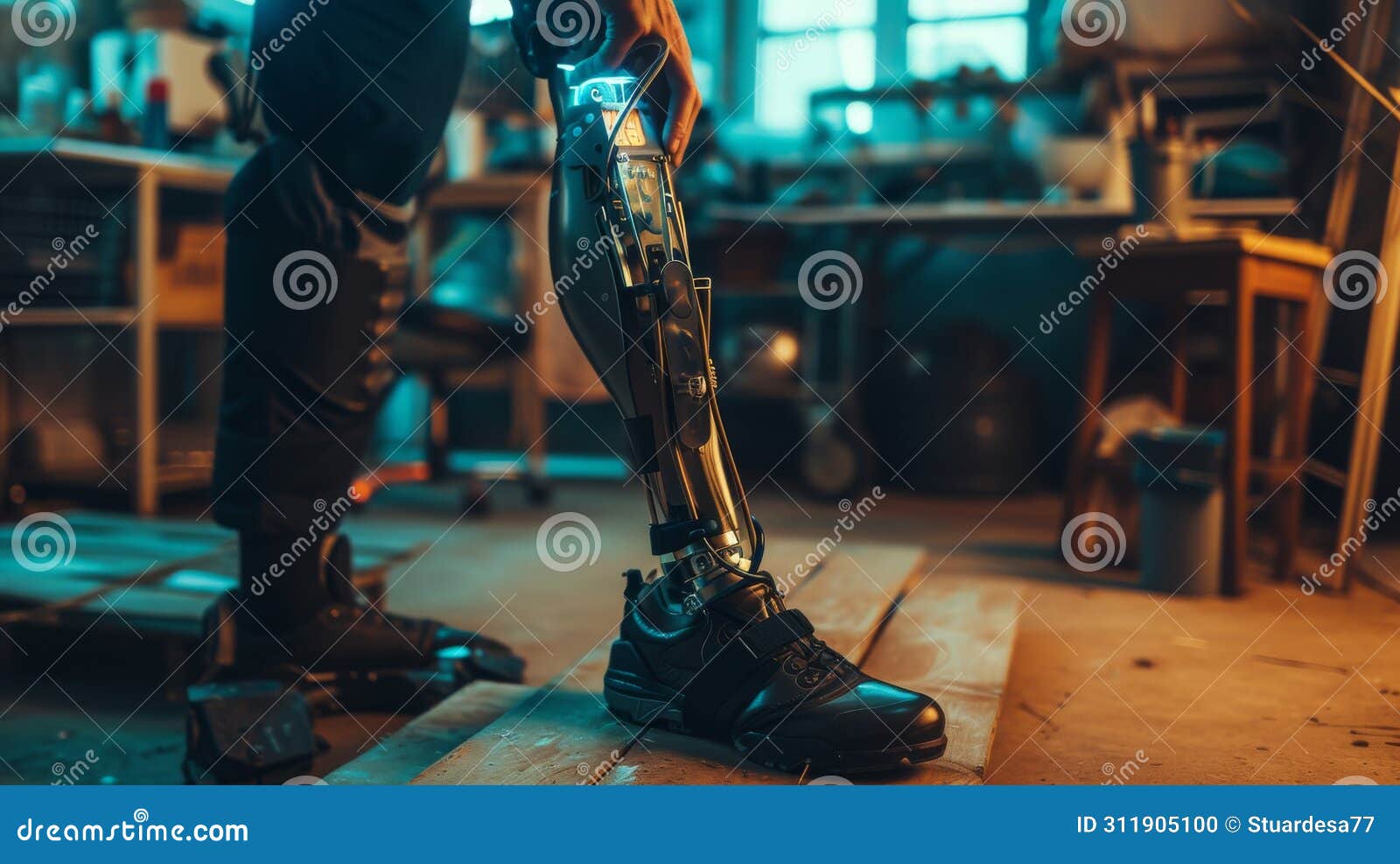 Prosthetic Leg Technology in Workshop Stock Photo - Image of mobility ...