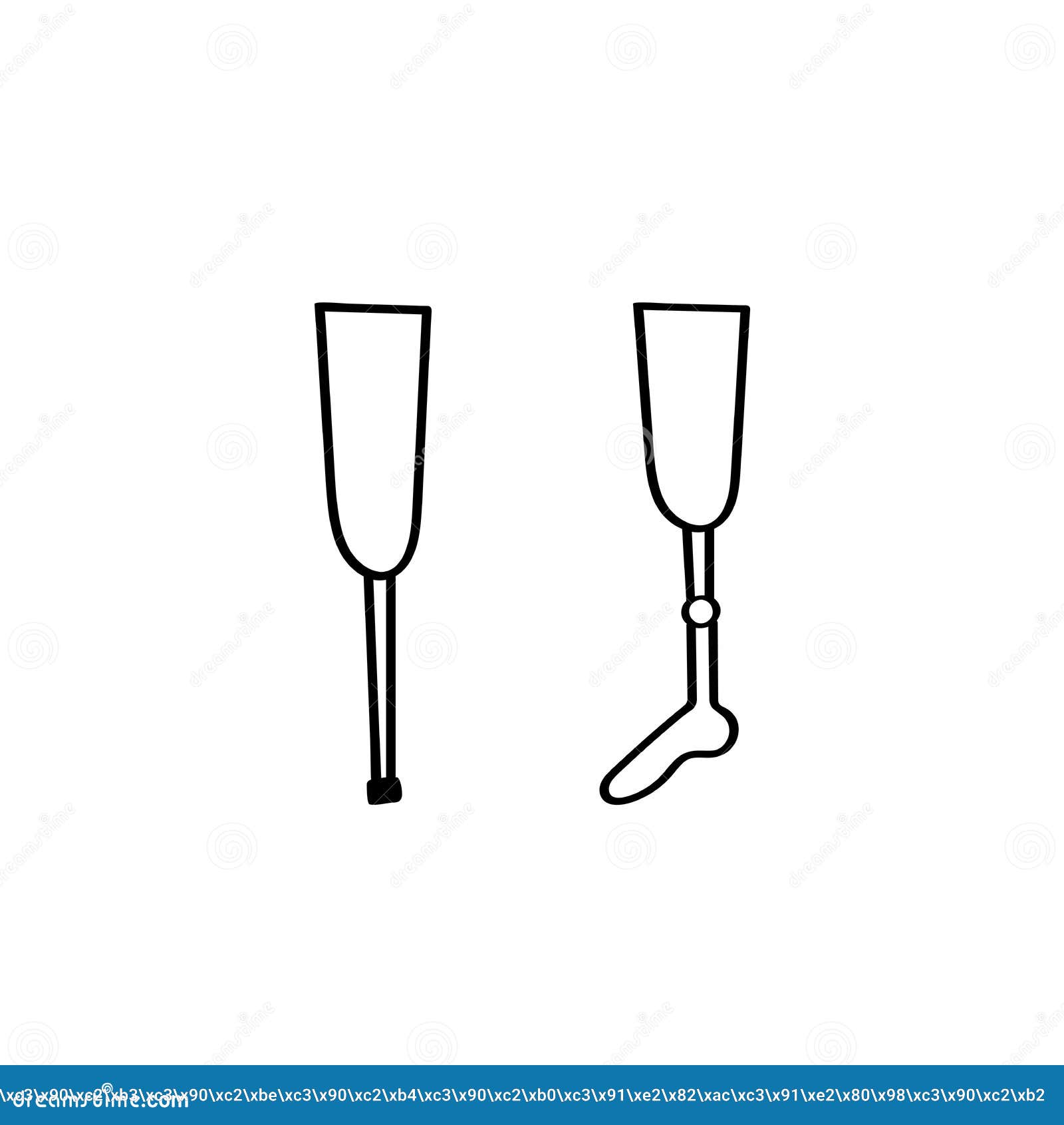 Prosthetic Limbs Doodle Icon Vector Hand Drawing Stock Vector ...