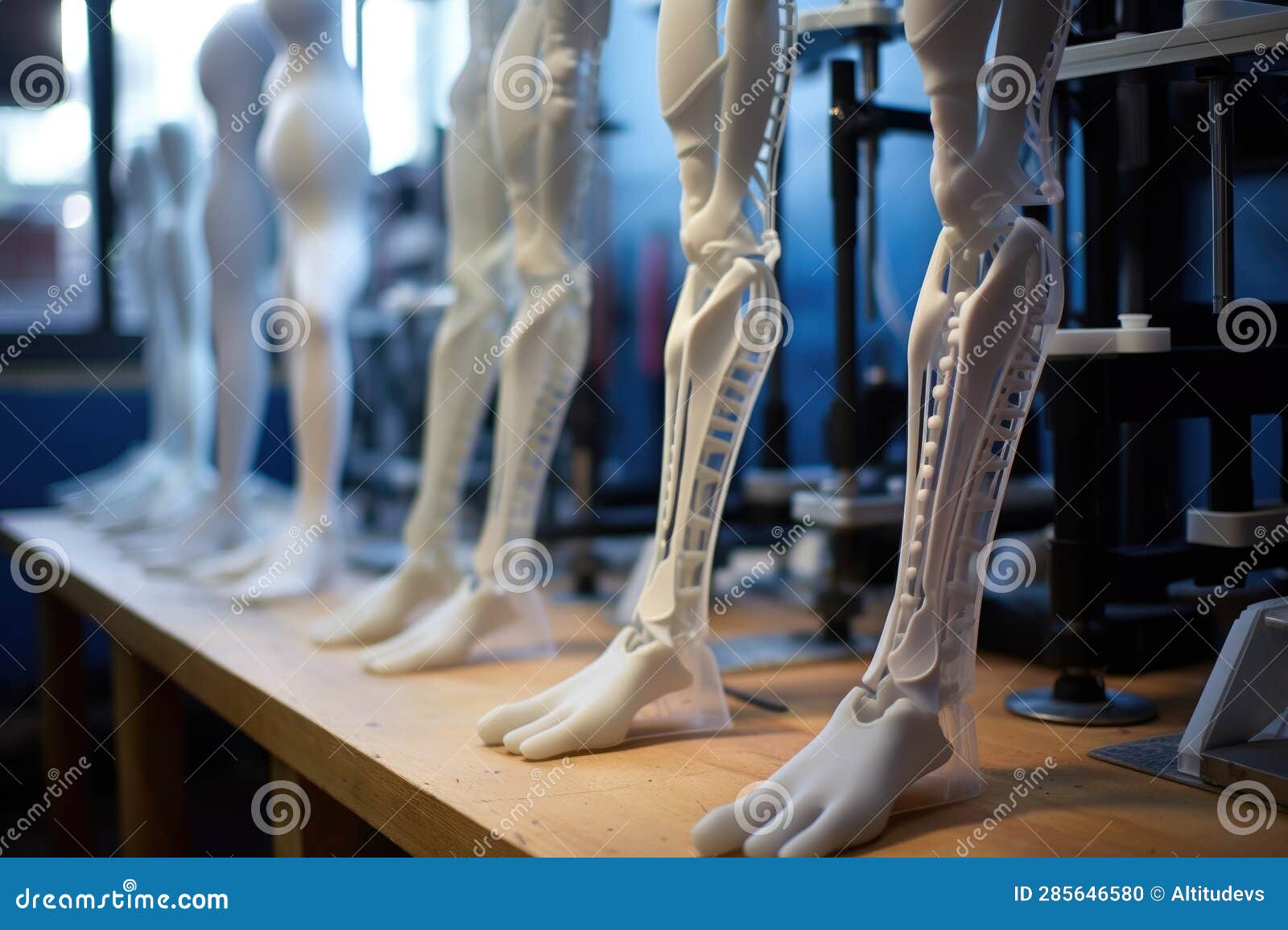 Prosthetic Limbs And Orthotics Amidst 3d Printers Stock Photography | CartoonDealer.com #286772474