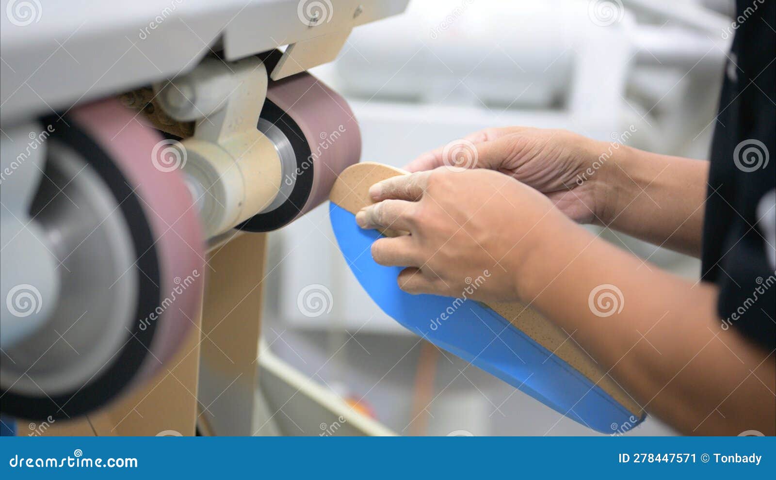 Technician Sculpting Plaster Cast for Socket at Prosthetic Factory ...