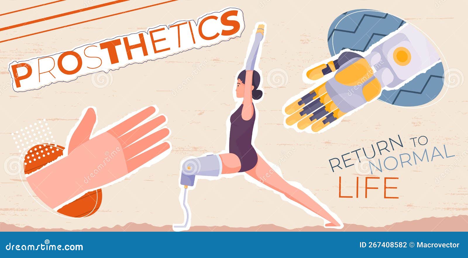 Prosthetics Normal Life Composition Stock Vector - Illustration of ...