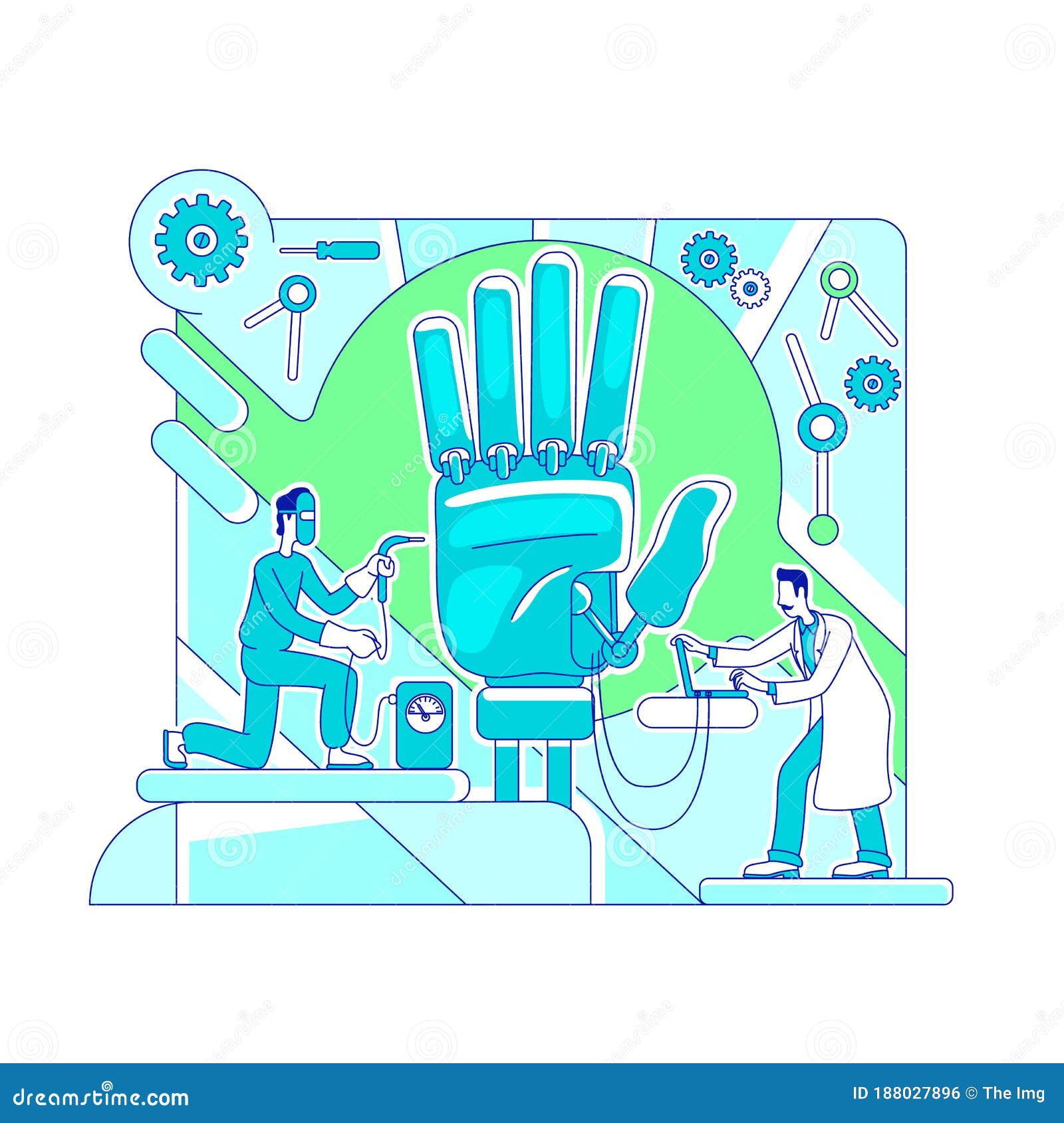 Prosthetics Science Thin Line Concept Vector Illustration Stock Vector ...