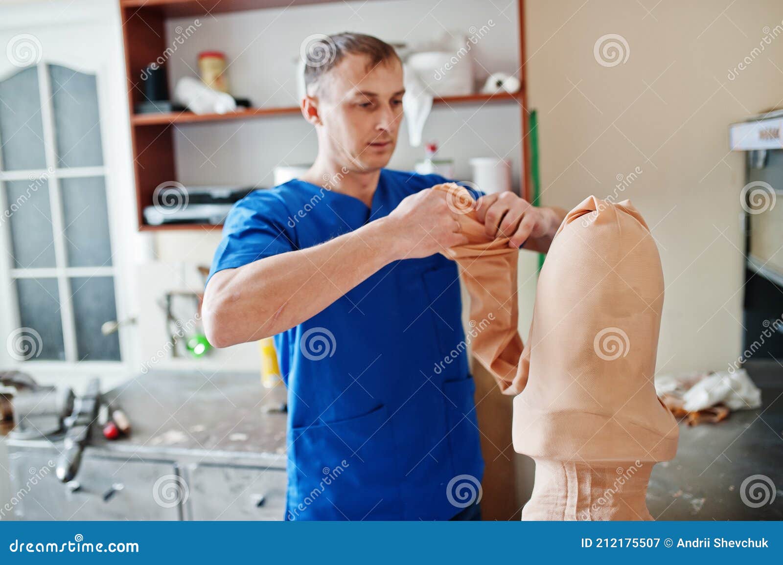 The prosthetist docotor stock image. Image of care, medic - 212175507