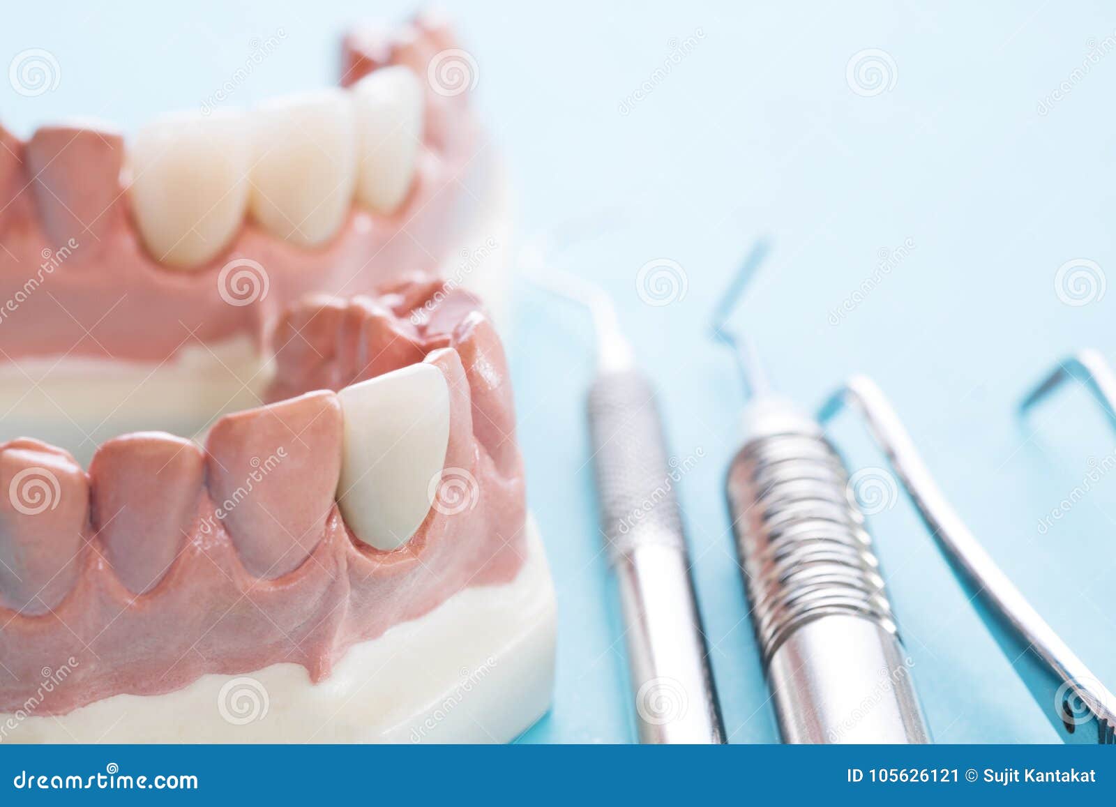 Prosthodontic Model and Tools. Stock Image - Image of medicine, mirror ...