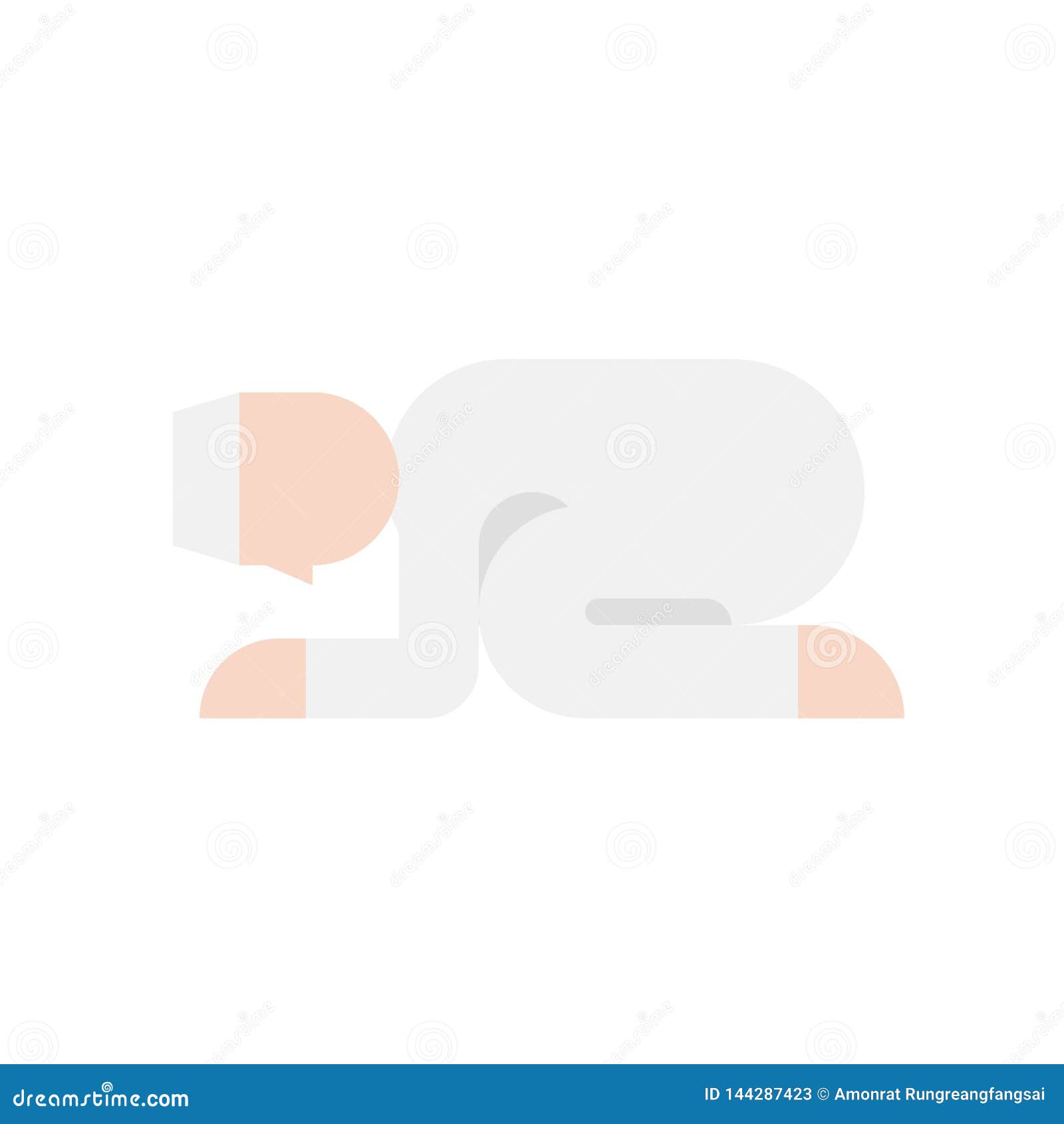 Prostration Vector Illustration, Ramadan Related Filled Icon ...