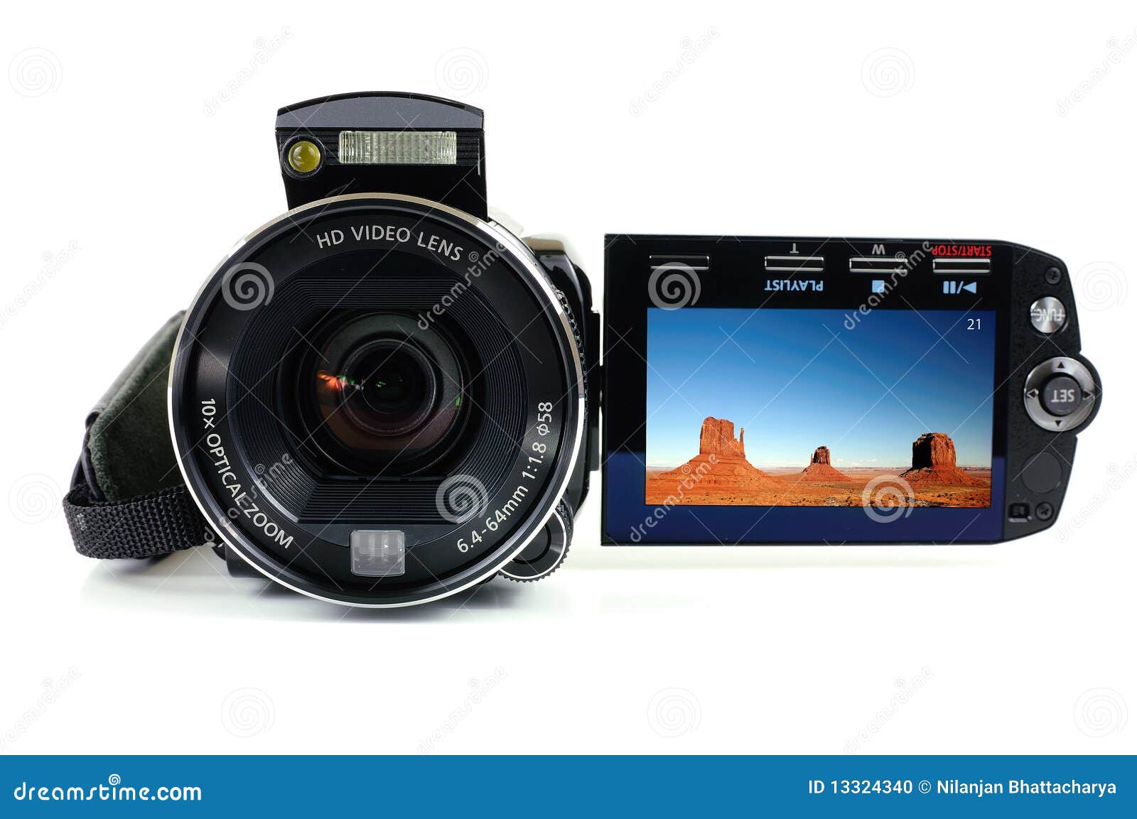 Prosumer HD Camcorder stock photo. Image of object, optic - 13324340