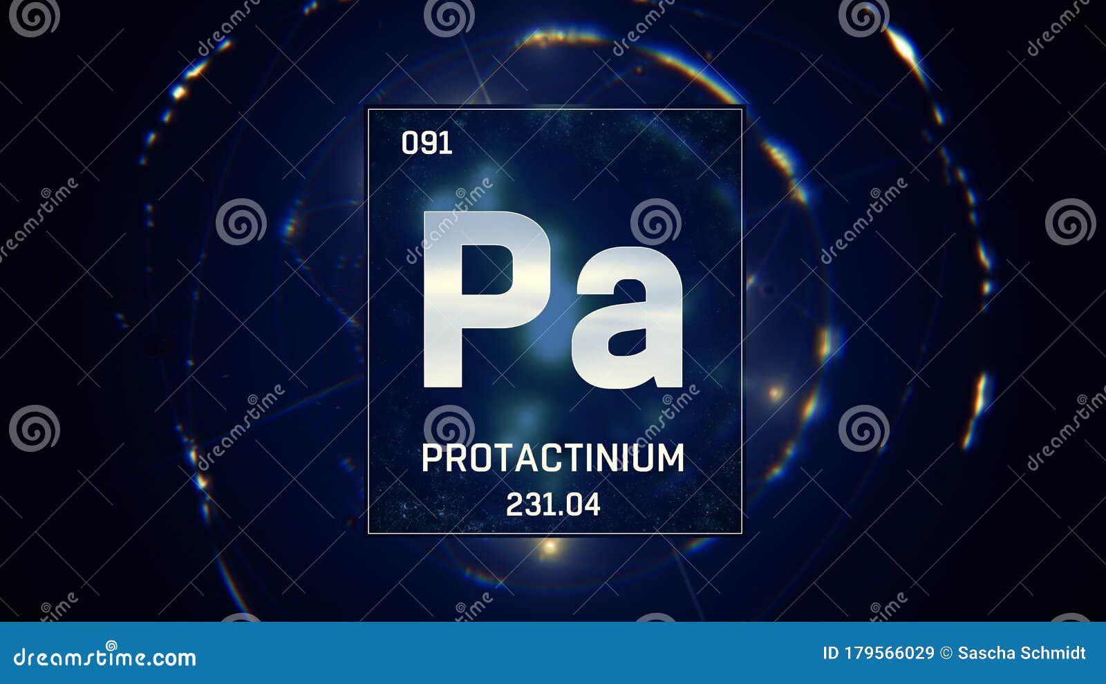 Protactinium As Element 91 of the Periodic Table 3D Illustration on ...