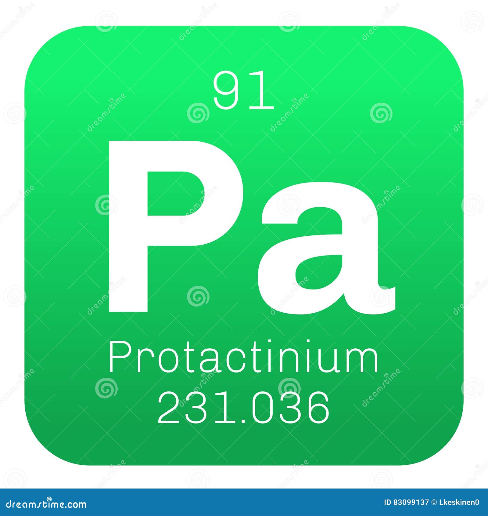 Protactinium Chemical Element Stock Vector - Illustration of mass ...