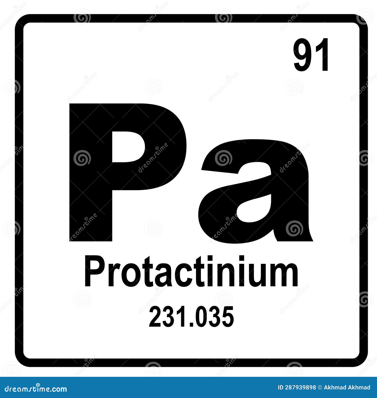 Protactinium element icon stock vector. Illustration of white - 287939898
