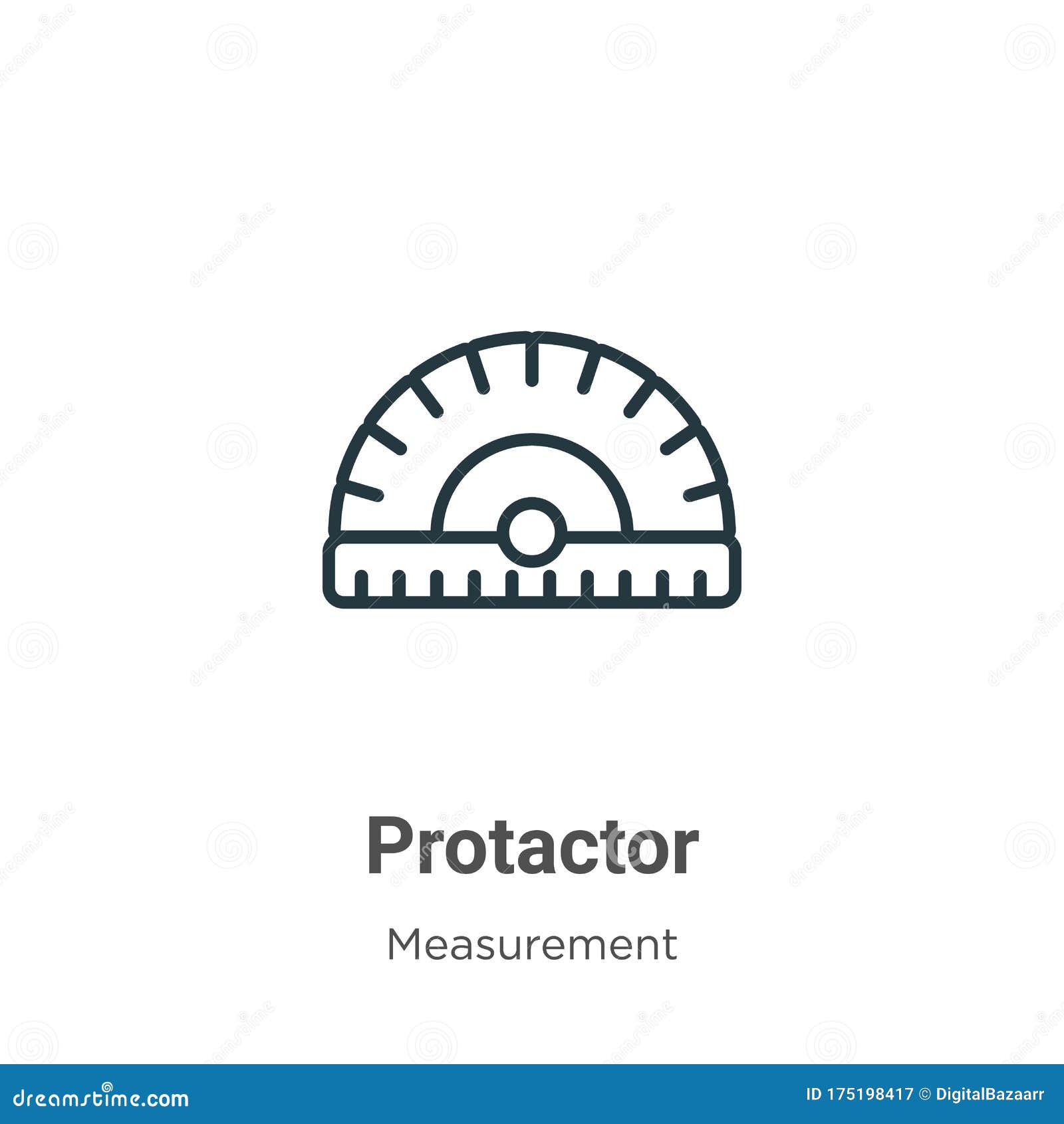 Protactor Outline Vector Icon. Thin Line Black Protactor Icon, Flat Vector Simple Element ...